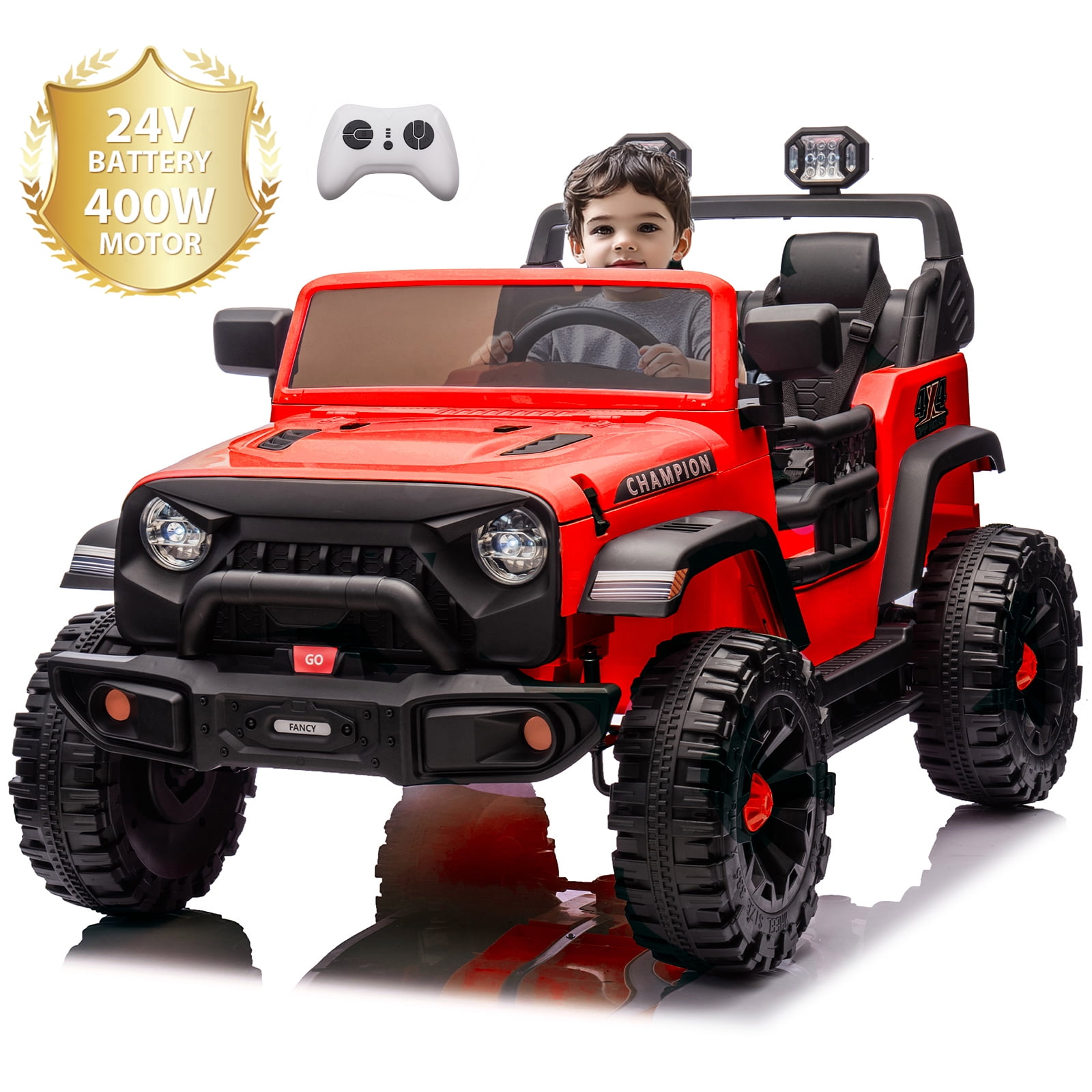 VISWILD 24V Kids Ride on Toys Car, 2 Seater 400W Electric Jeep with ...