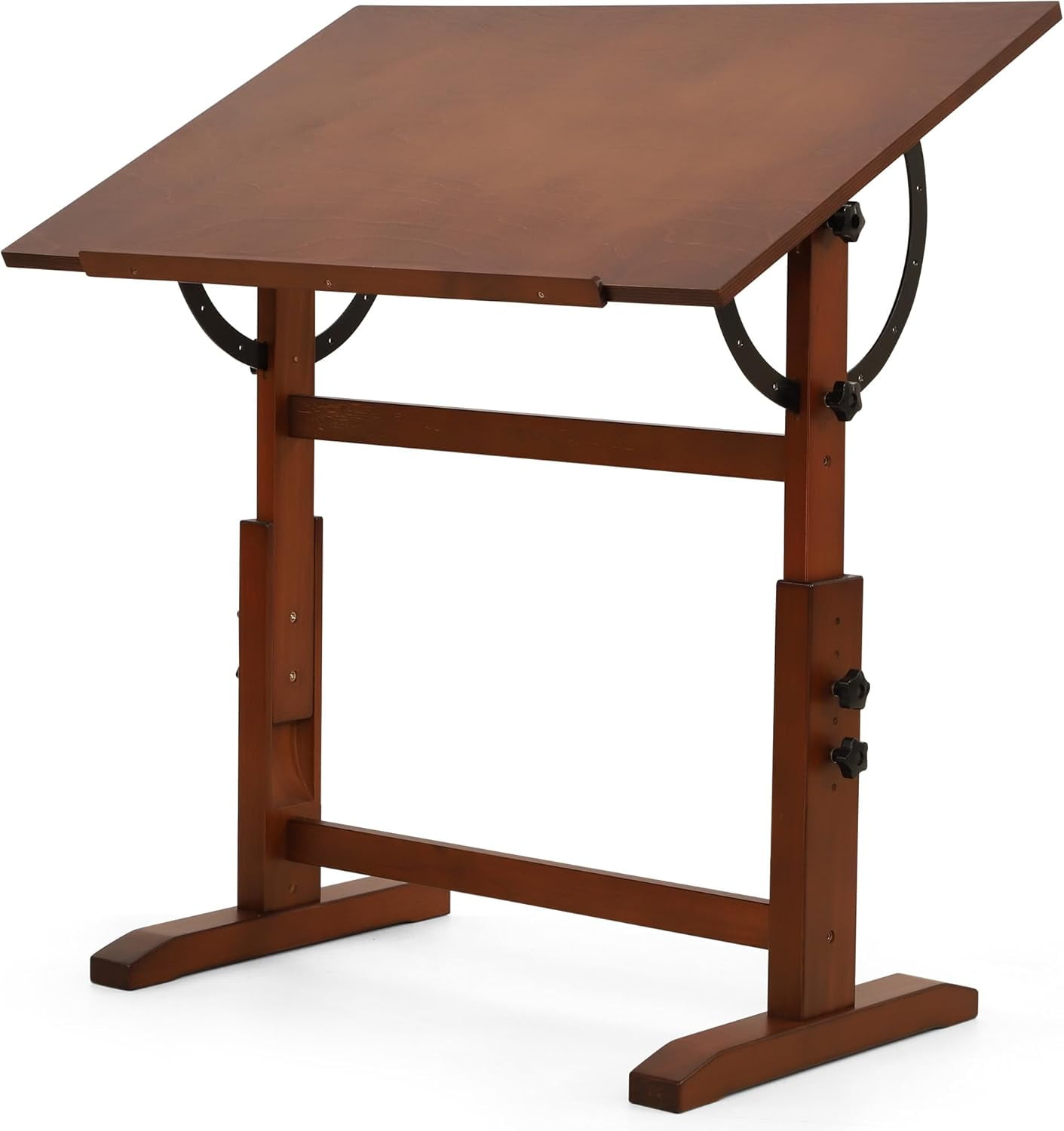 VISWIN 24'' x 35" Wood Artist Drafting Table, Adjustable Height & Angle ...