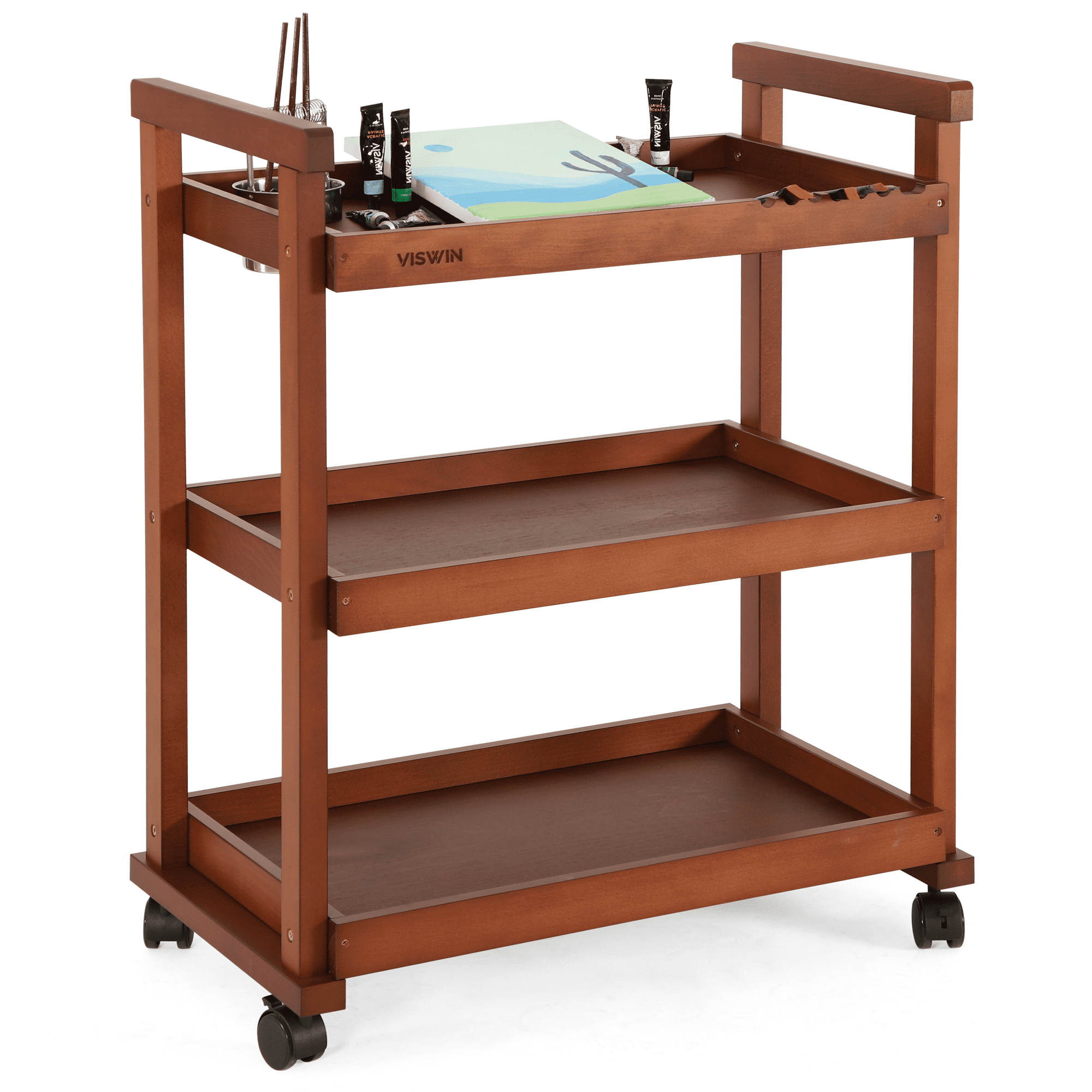 VISWIN 37" H Art Cart Storage Organizer 3-Tier with Caster Wheels ...