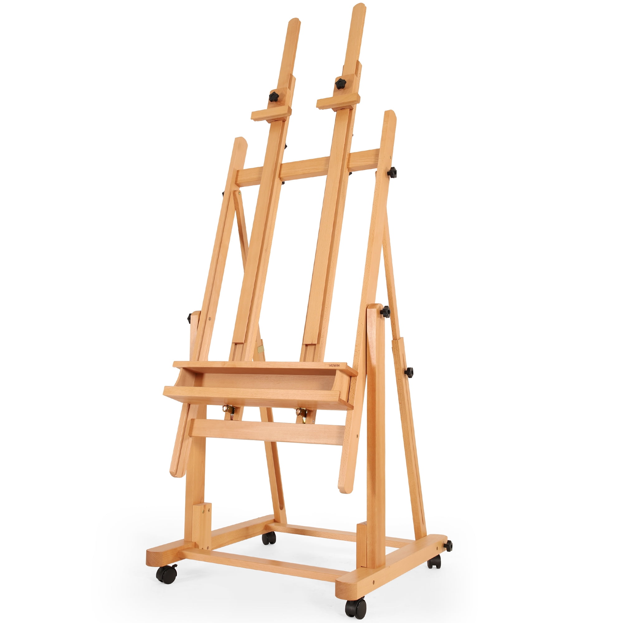 VISWIN Double Mast Extra Large Wood H-Frame Easel,Hold Canvas up to 83 ...