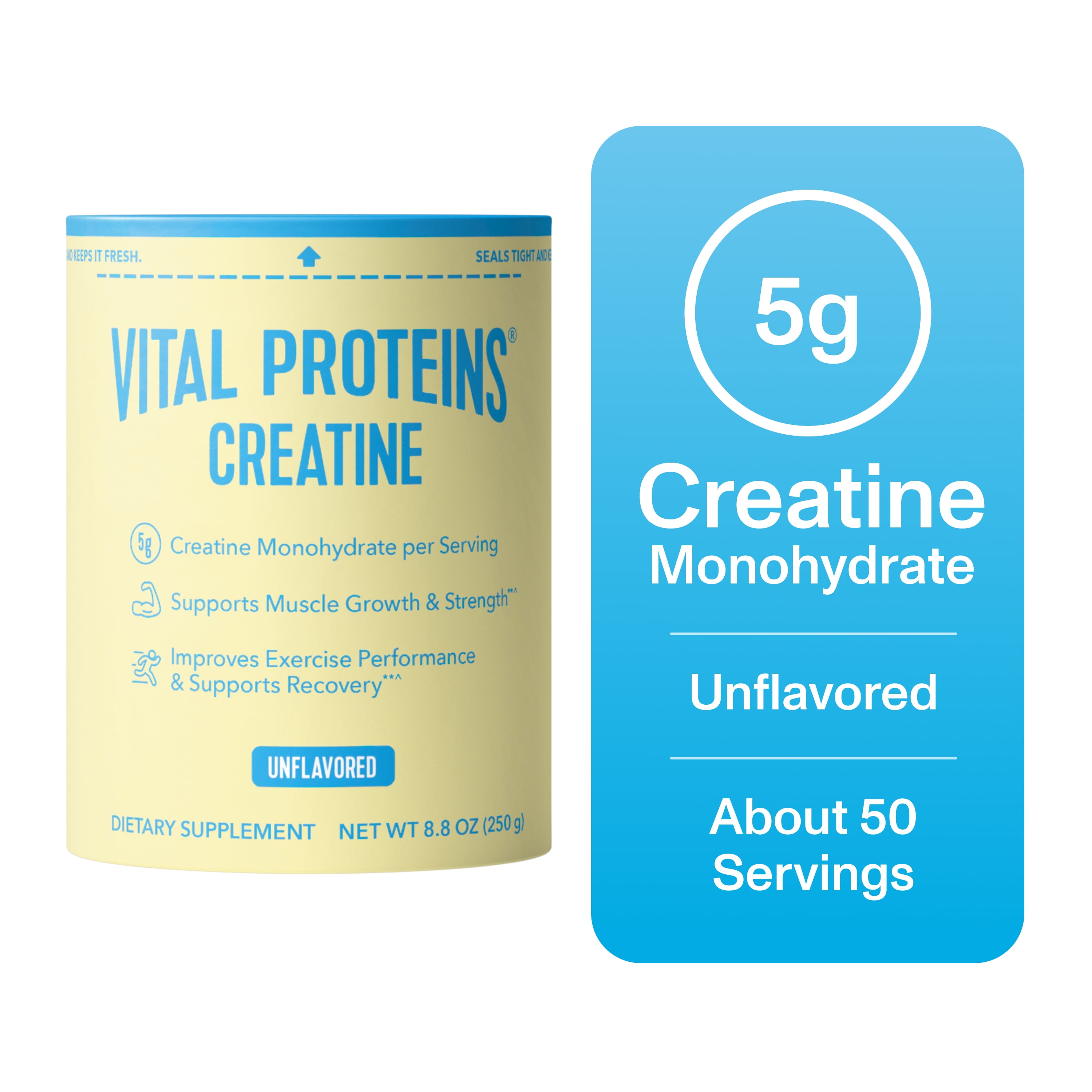 Vital Proteins Creatine Monohydrate Powder Supplement, Supports Muscle ...