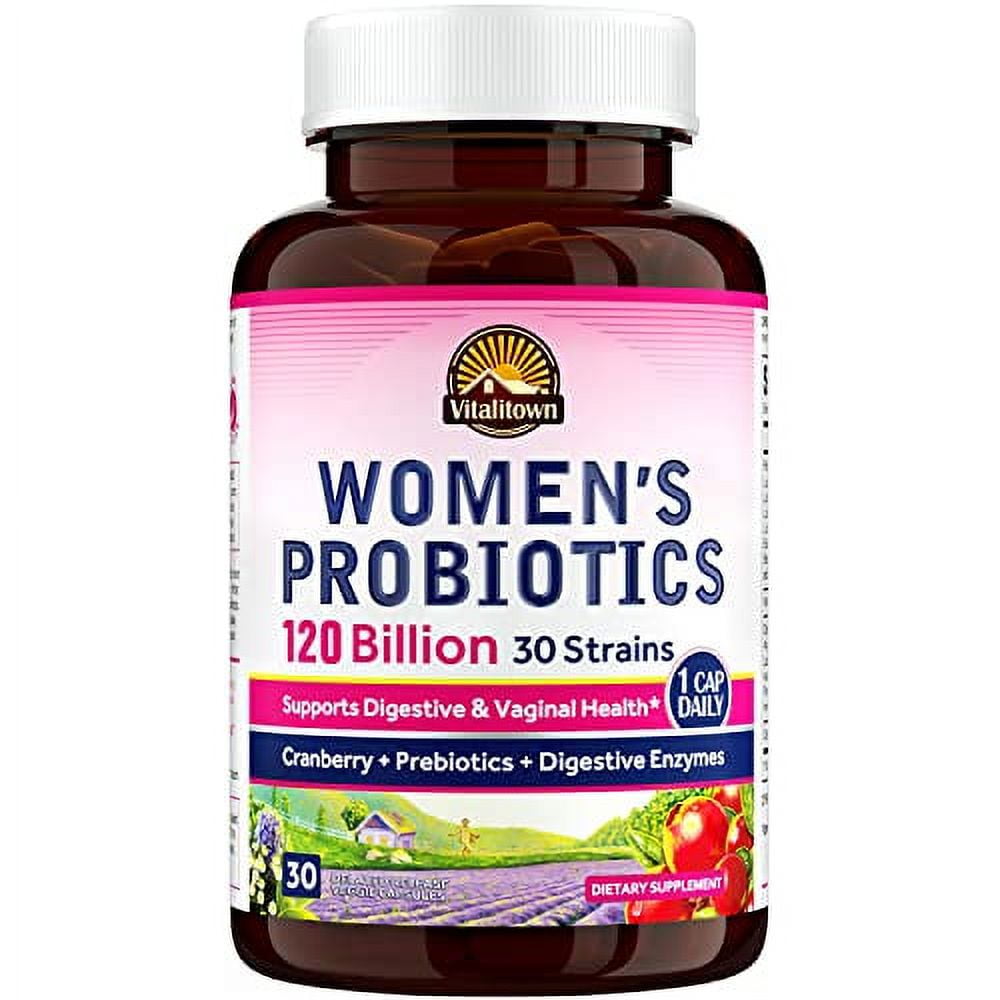 VITALITOWN Womenâ€™s Probiotics 120 Billion CFUs 1 Daily, 30 Strains ...