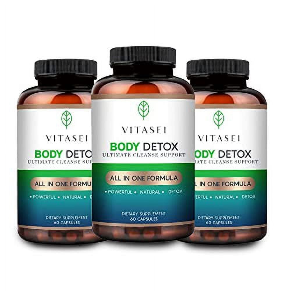 VITASEI Body Detox Capsules, Ultimate Cleanse Support W/Cascara Sagrada ...