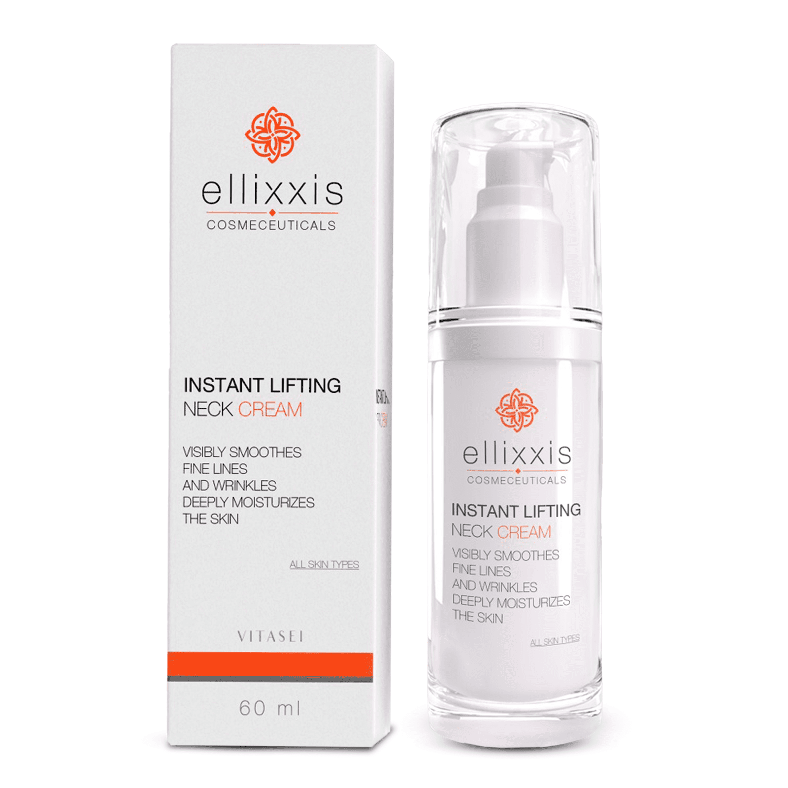 VITASEI Ellixxis Instant Lifting Neck Cream W/Matrixyl, Vegan Neck ...