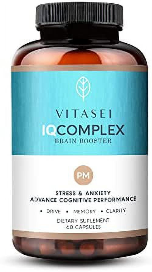 VITASEI IQ Complex PM Brain Booster Supplement, Nootropics Brain Support Supplement W/ Chamomile ...