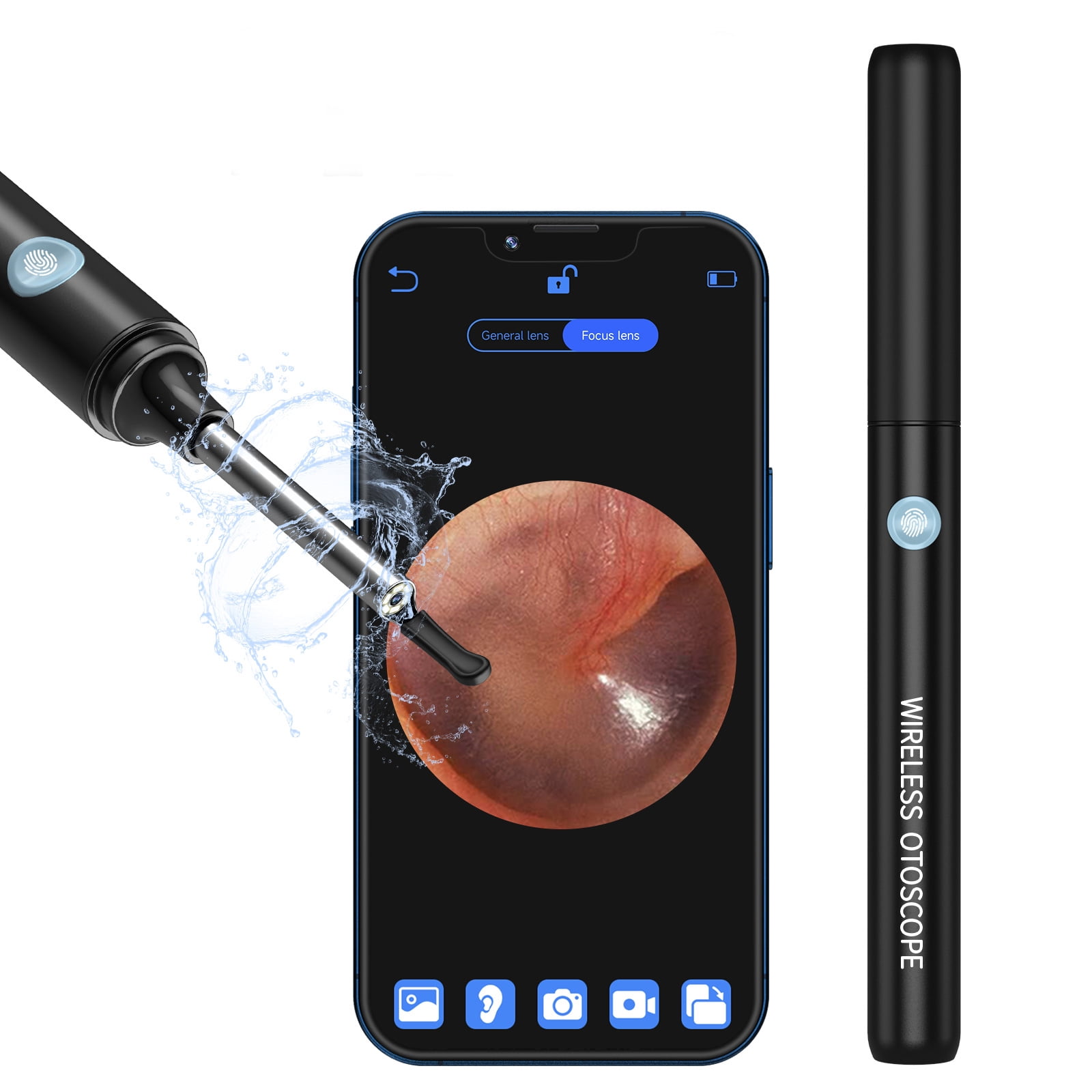 VITCOCO Ear Wax Removal Ear Cleaner with 1296P HD and 3.5mm Camera, Ear ...