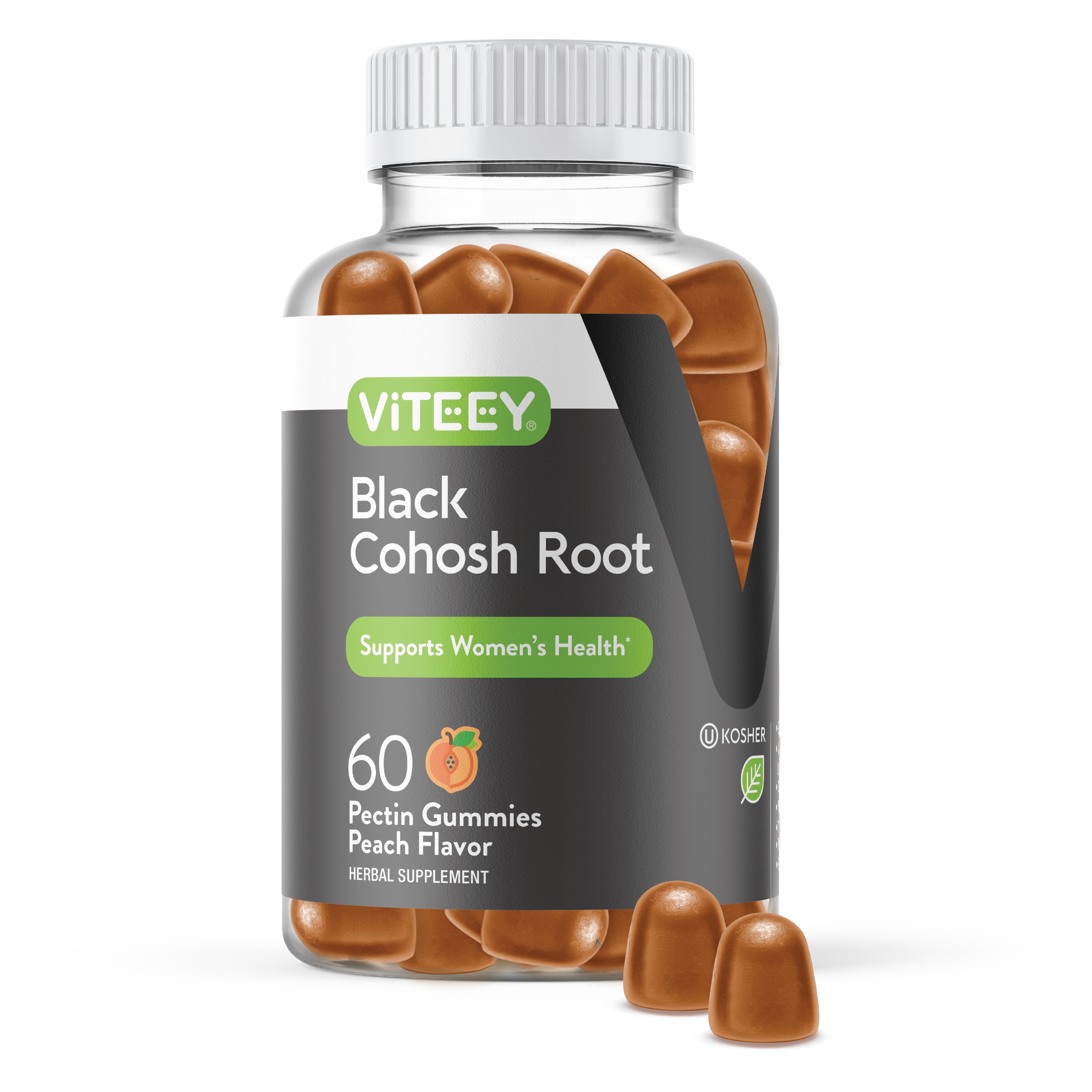 VITEEY Black Cohosh Root Gummies, Menopause Supplement, Peach Flavor ...