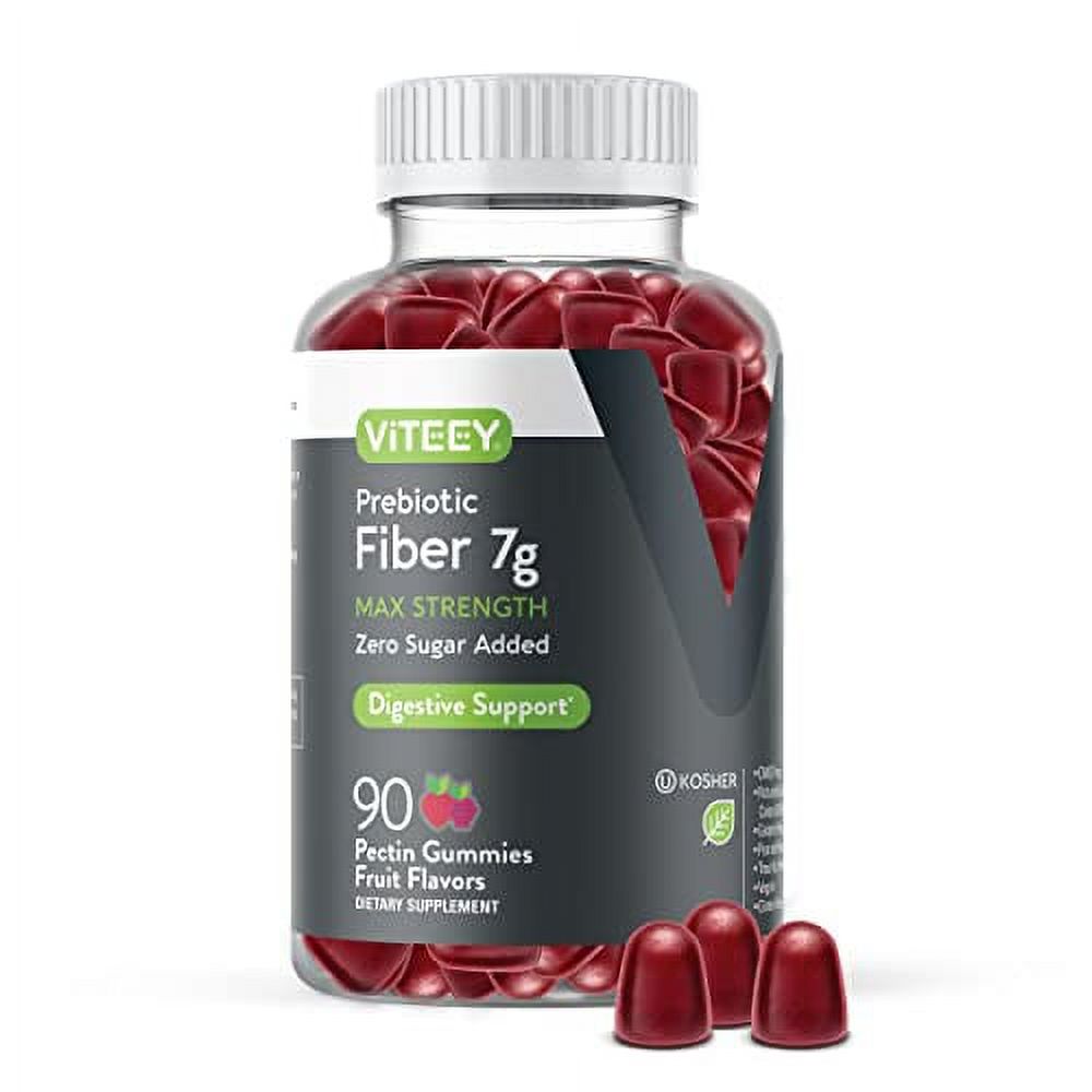 VITEEY Fiber Gummies 7g, Digestive Support, Fruit Flavor, 90 Count, 1 ...