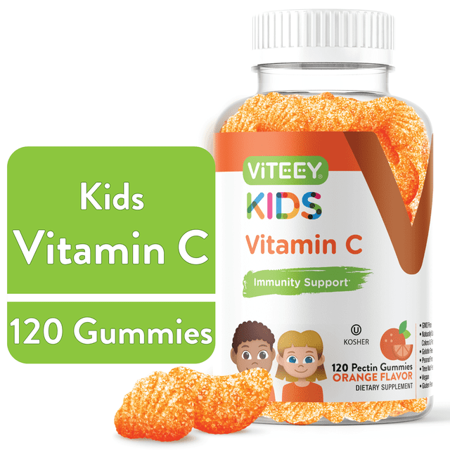 VITEEY Kids Vitamin C Gummies, Immune Support, Orange Flavor, 120 Count ...