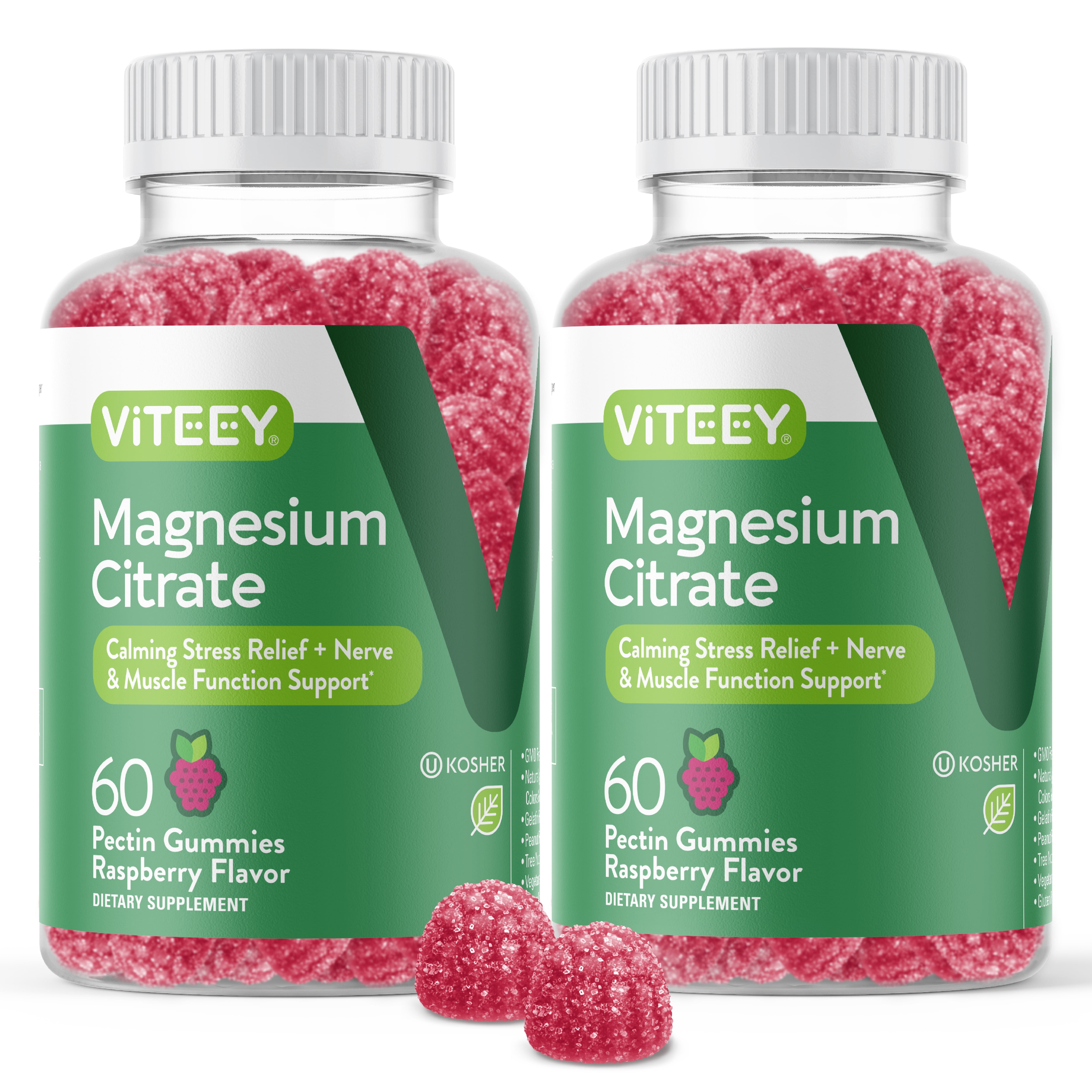 VITEEY Magnesium Gummies 66mg, Magnesium Citrate Stress Gummy ...