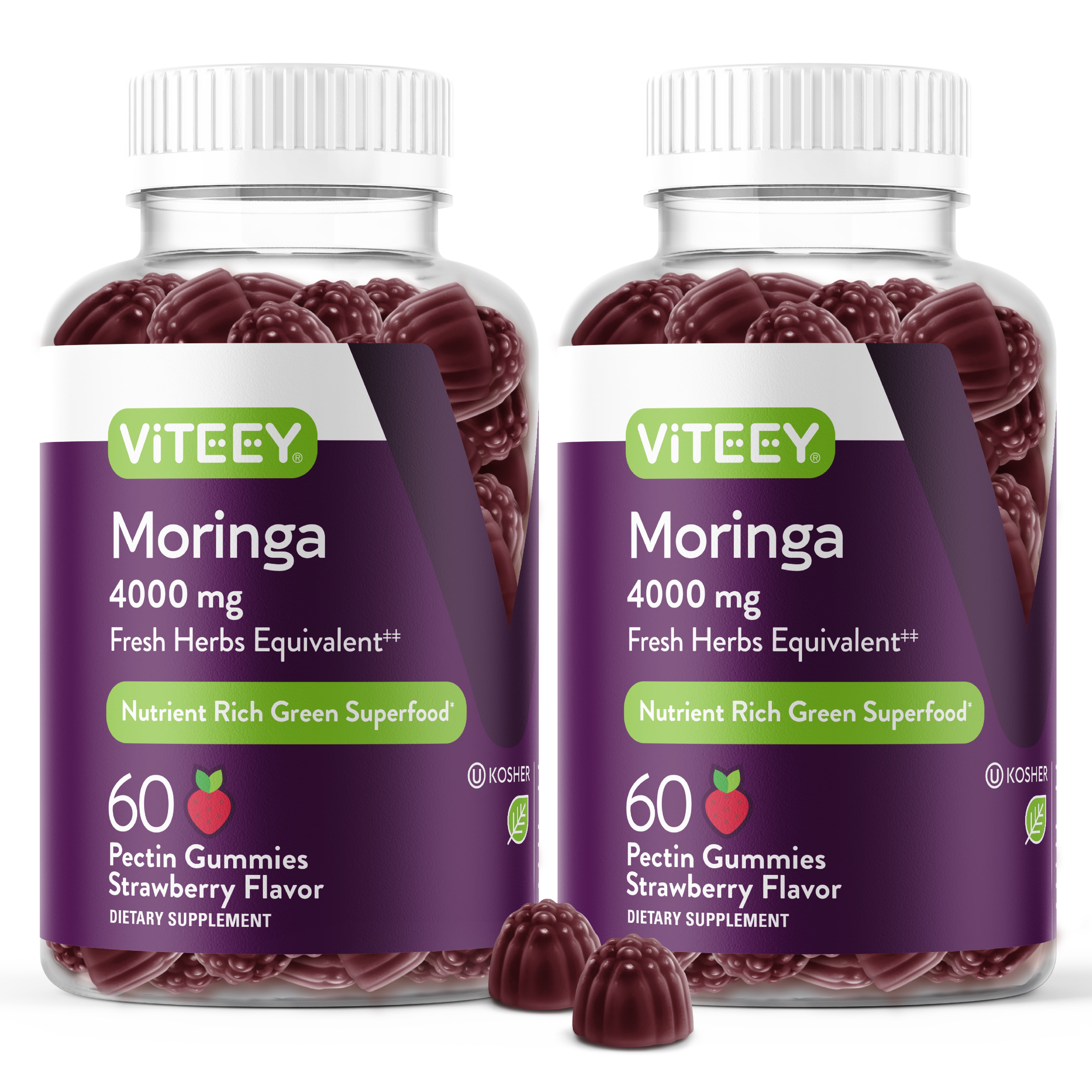 VITEEY Moringa Gummies 4000mg, Nutrient Rich Green Superfood ...