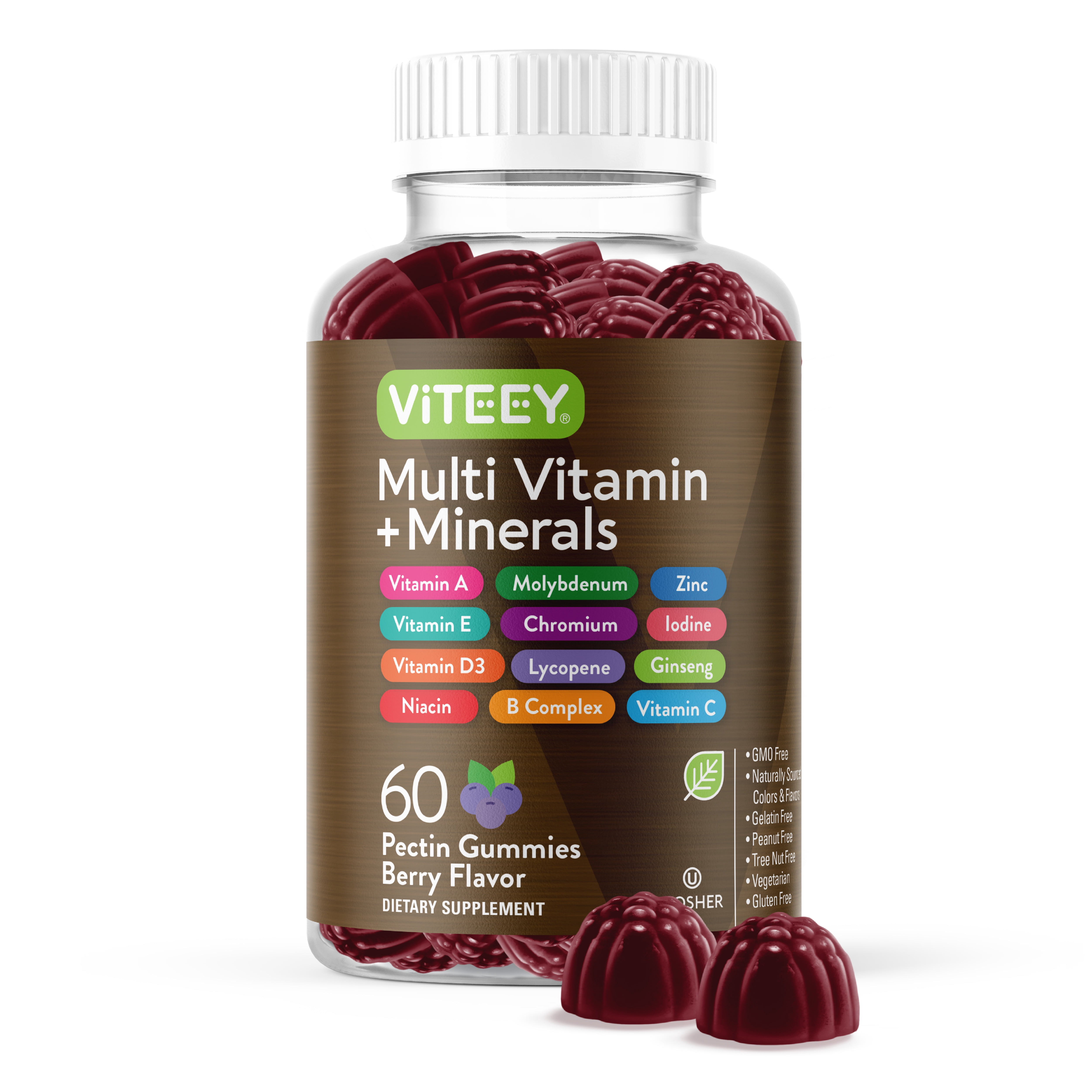 VITEEY Multivitamin Gummies and Minerals, Immune Support, Berry Flavor ...