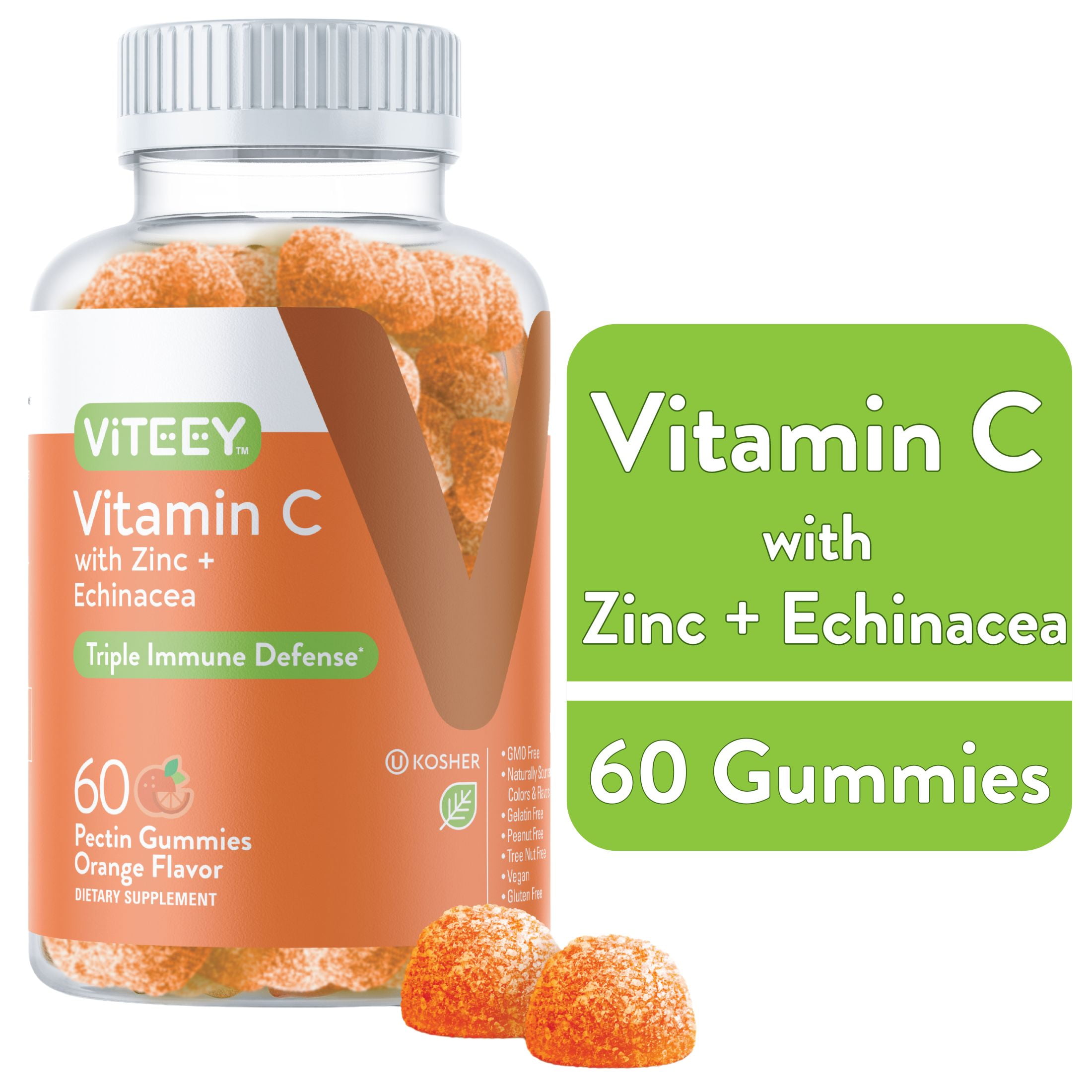 VITEEY Vitamin C Gummies with Zinc and Echinacea, Immune Support ...