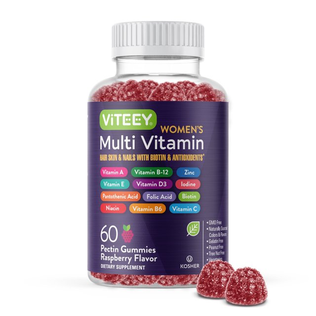 VITEEY Womens Multivitamin Gummies, Immune Support, Raspberry Flavor ...