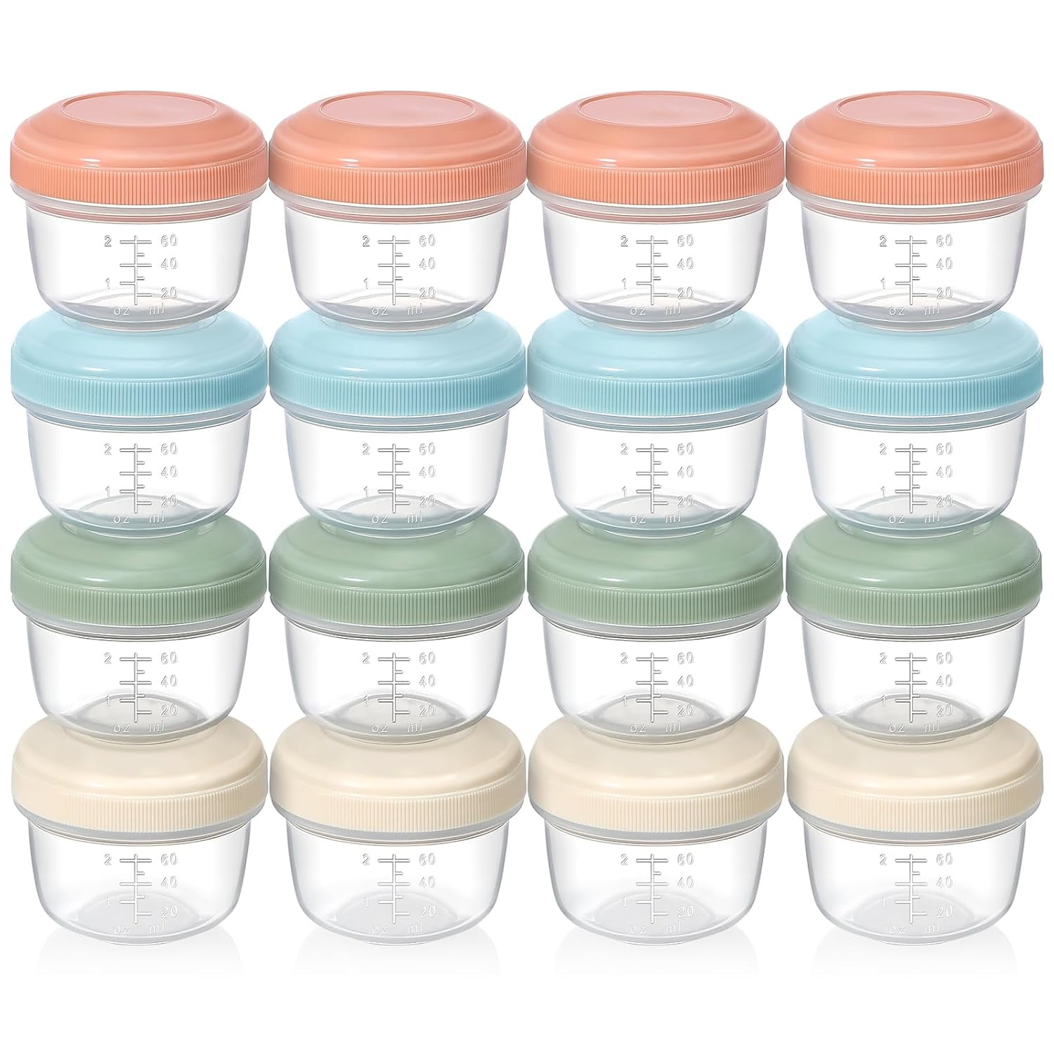 VITEVER [16 Pack] 4 oz Small Containers with Lids, Reusable Plastic ...