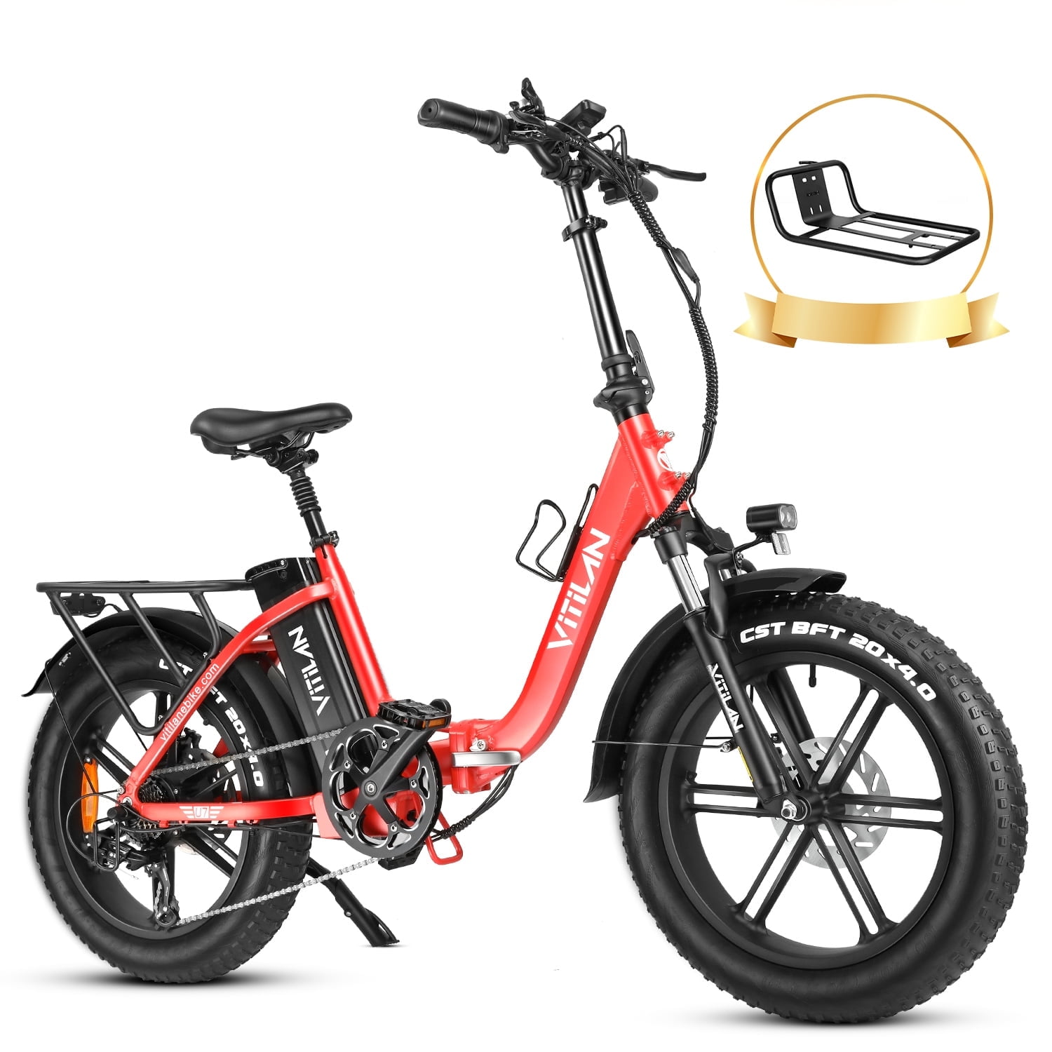 "VITILAN U7 2.0 E-Bike 750W, 20"" Fat Tire, Folding, 48V 20AH Battery ...