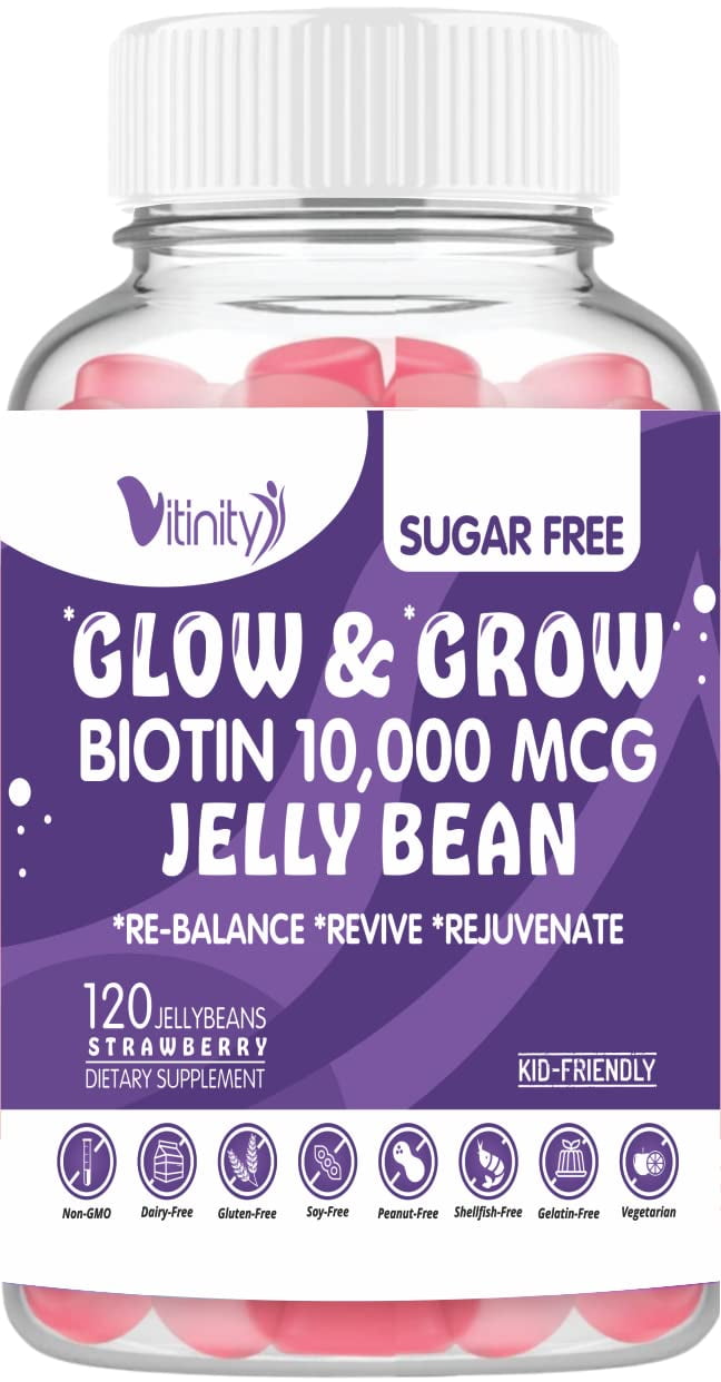 VITINITY Biotin 10000 Mcg Extra Strength Vegetarian (Vitamin B) Sugar ...