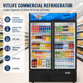 VITLIFE 26 Cu.Ft. Commercial Merchandiser Refrigerator, 2 Glass Door ...