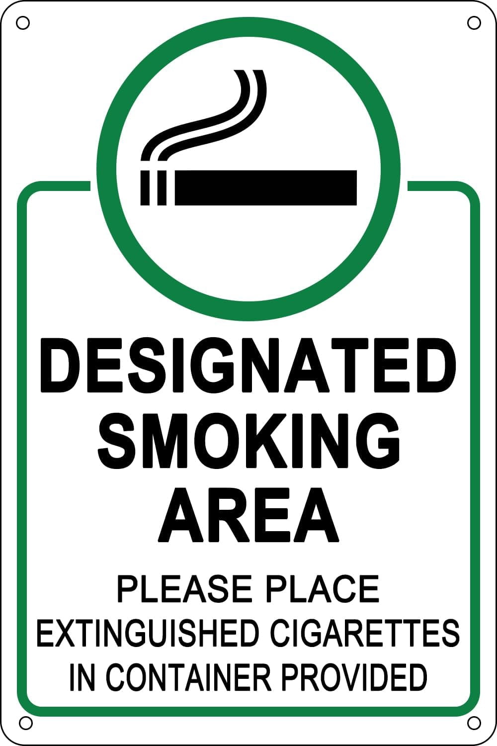 VIVACEUTICAL Designated Smoking Area Metal Tin Signs - Place ...