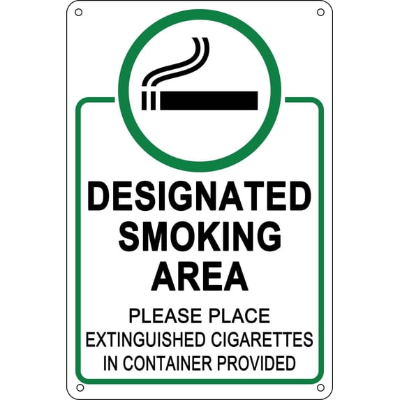 VIVACEUTICAL Designated Smoking Area Metal Tin Signs - Place ...