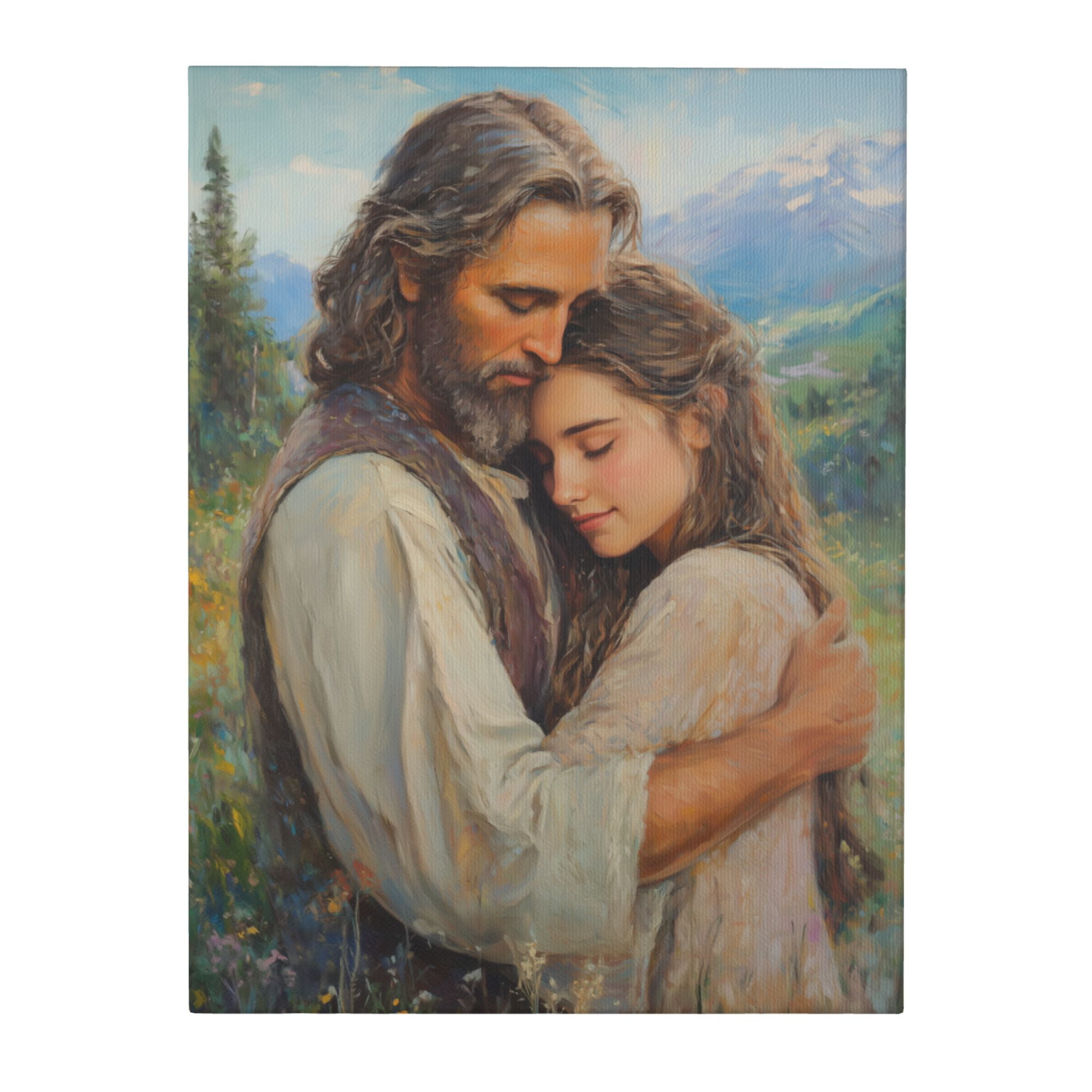 VIVACITE Jesus Canvas Wall Art - Jesus Embrace Woman Canvas, Prayer ...