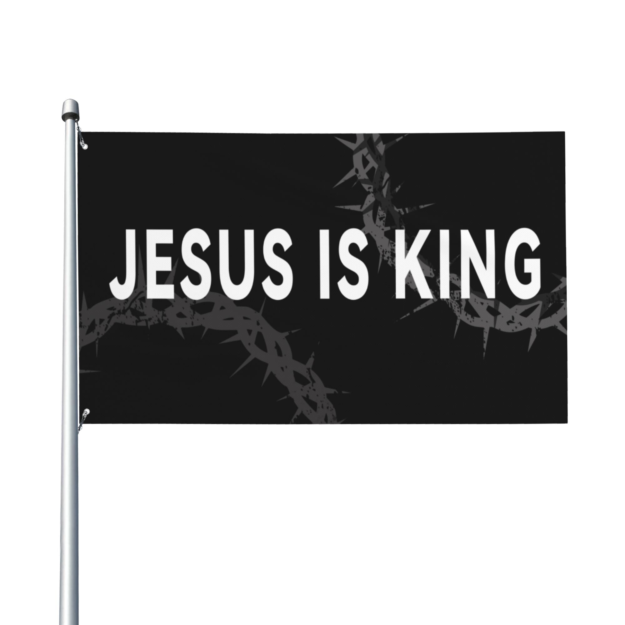 VIVACITE Jesus Is King Flag Jesus Flag Christian Flag 3x5 Outdoor ...
