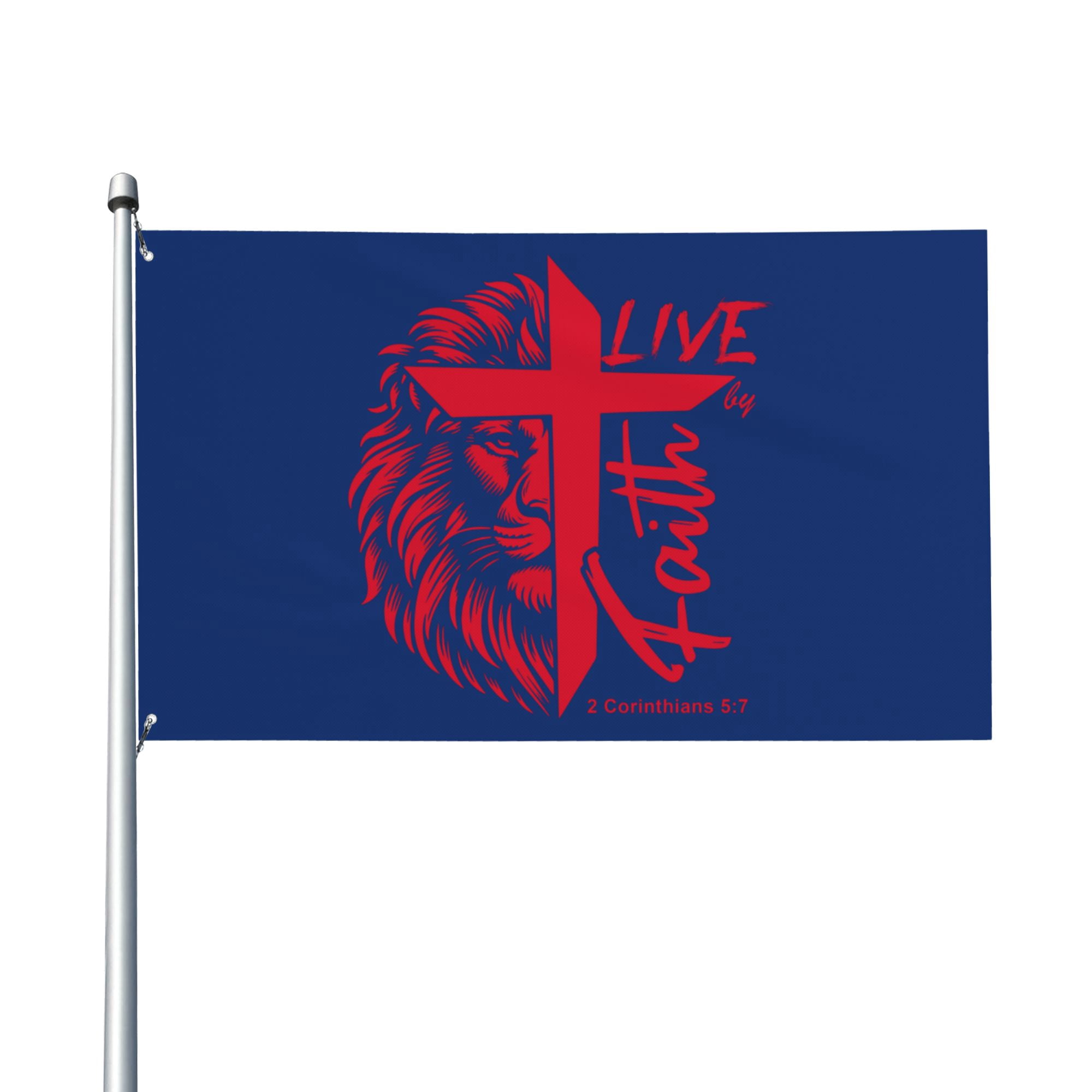 VIVACITE Lion of Judah Flag Jesus Flag Christian Flag 3x5 Outdoor ...