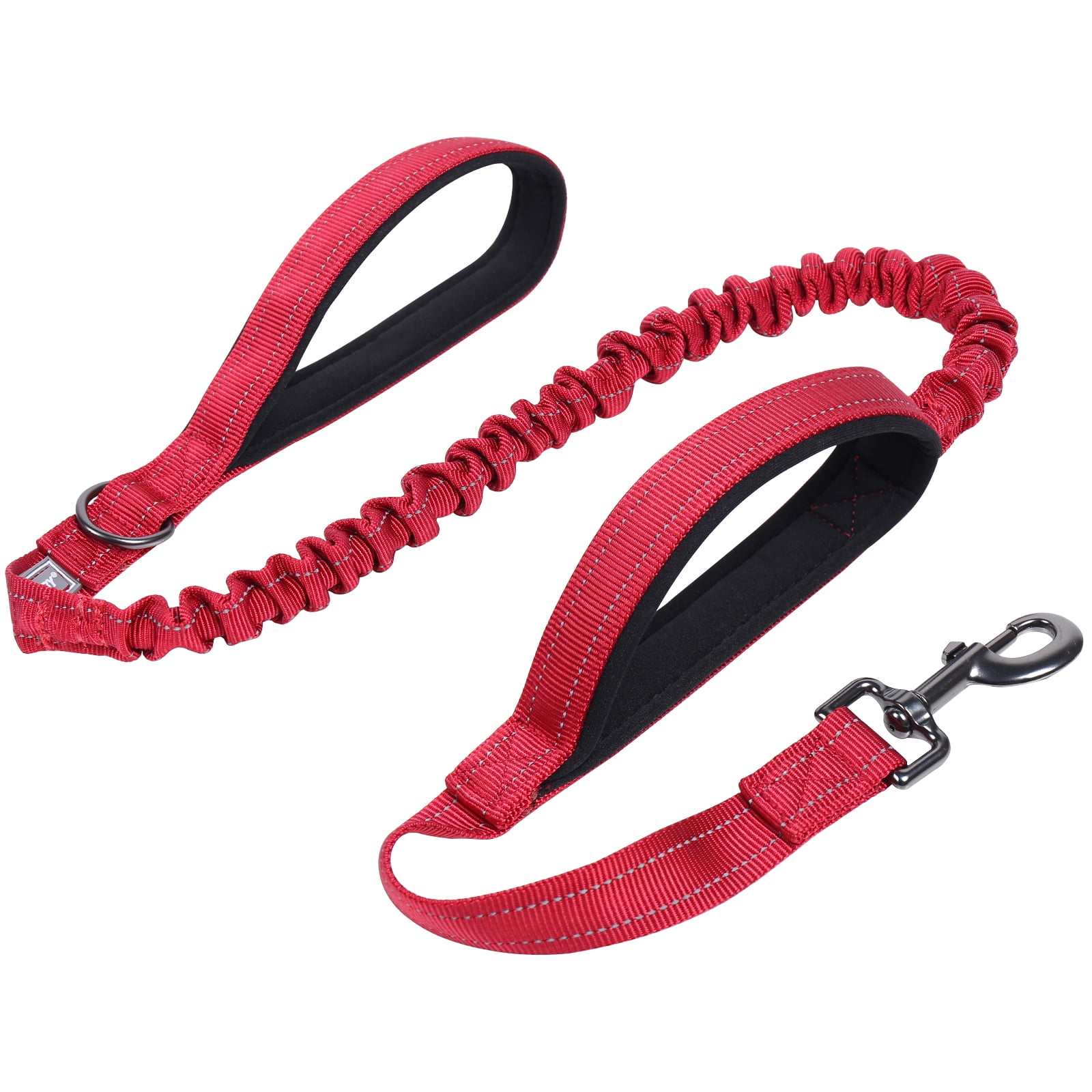 VIVAGLORY Dog Leash with Double Handle, No Pull Bungee Lead, Reflective ...