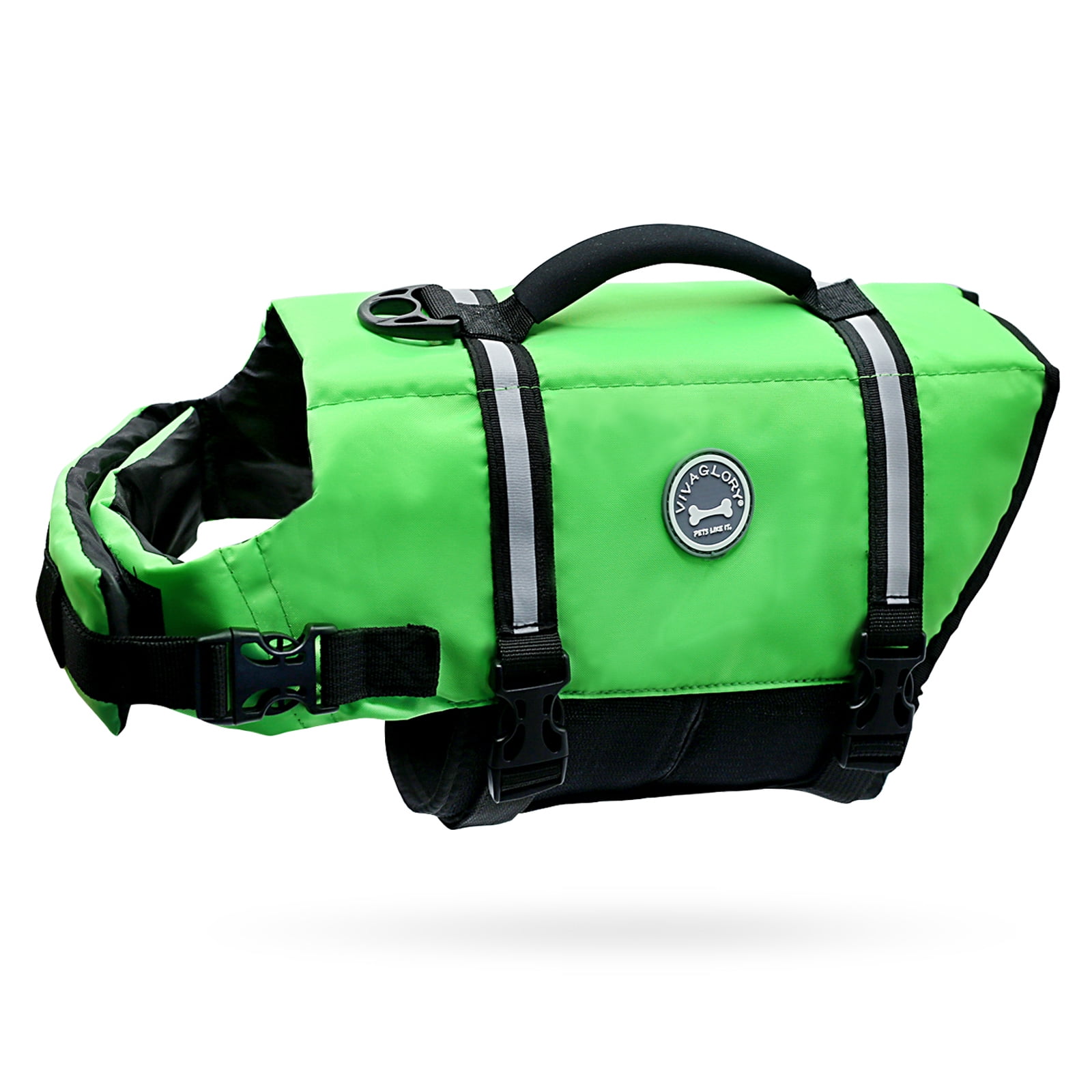 VIVAGLORY Dog Life Jacket Vest for Swimming, Ripstop, Bright Green ...