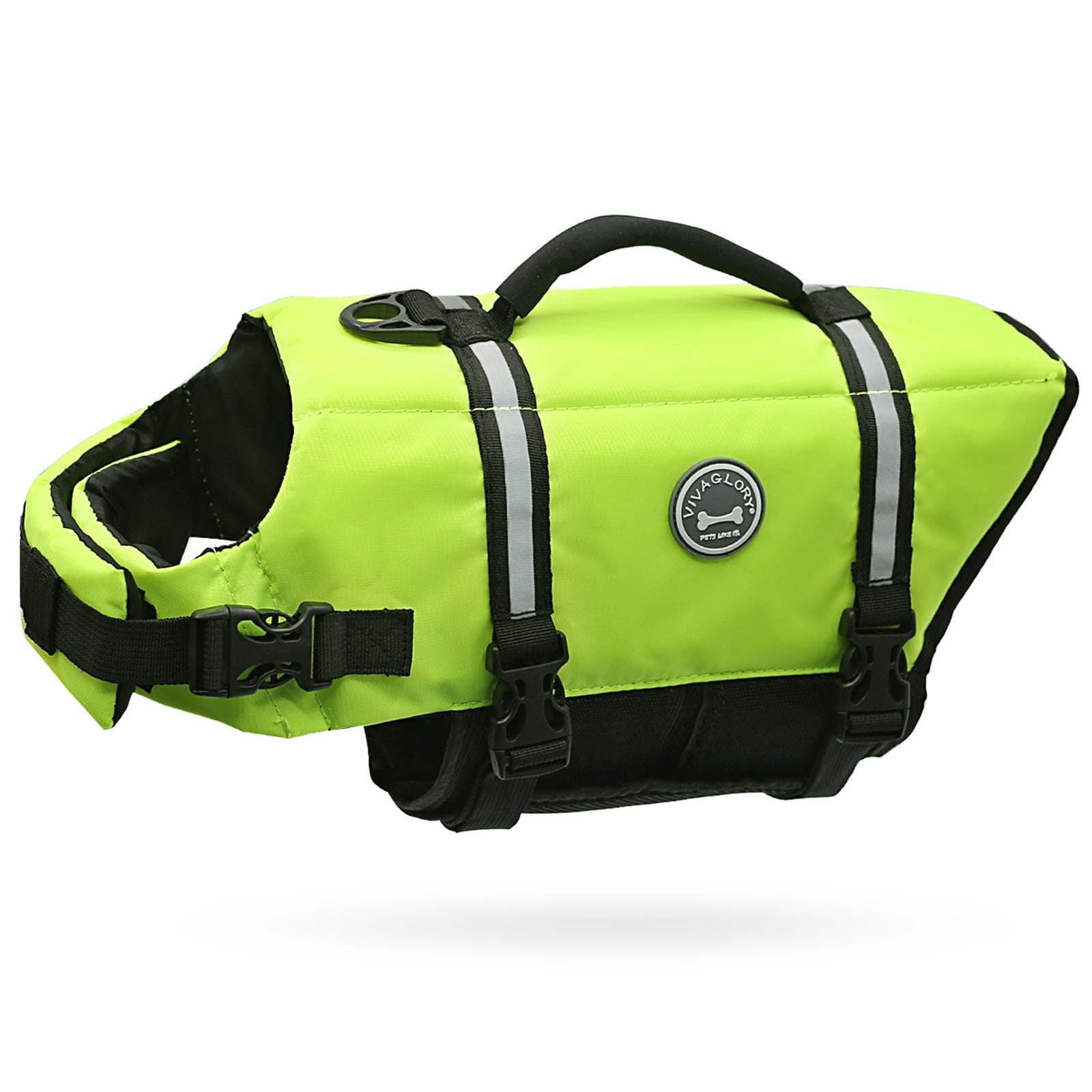 VIVAGLORY Dog Life Jacket Vest for Swimming, Ripstop, Bright Yellow ...
