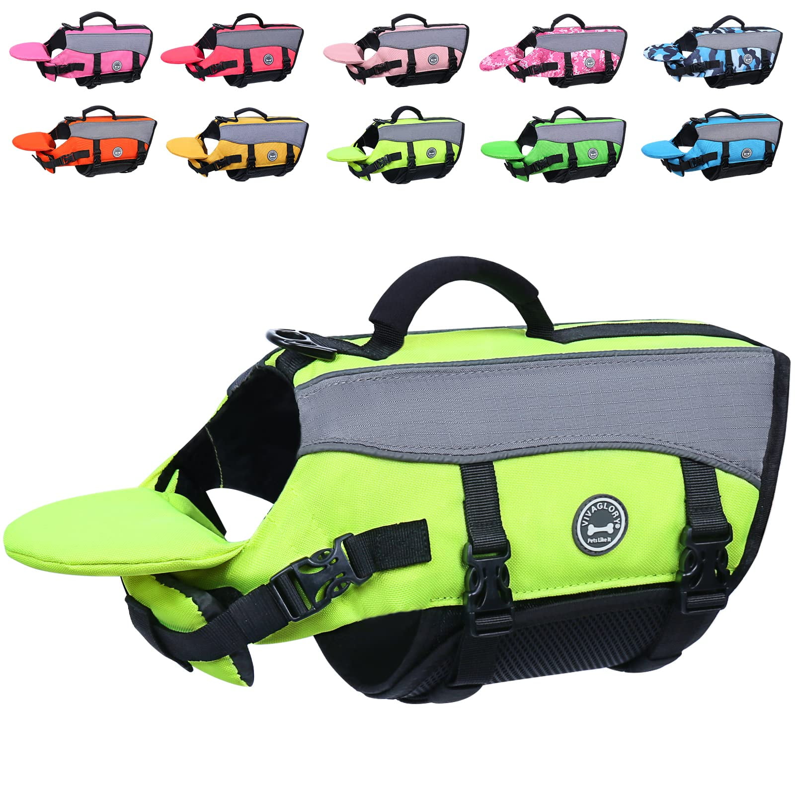 VIVAGLORY Front Float Dog Life Vest, Dog Life Jacket for Swimming ...