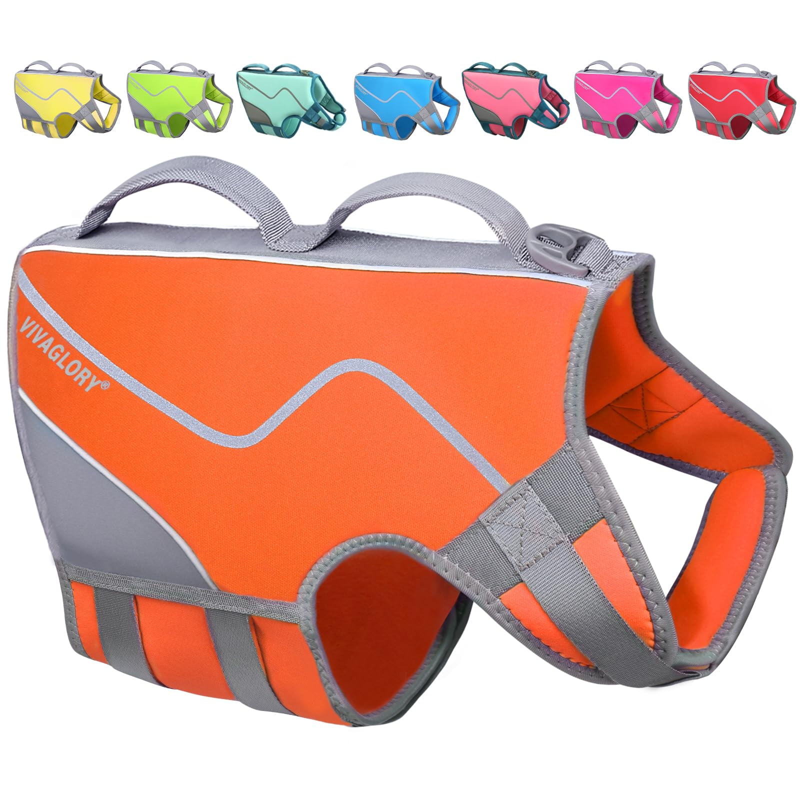 VIVAGLORY Neoprene Dog Life SBF3 Jacket Dog Life Vest for Swimming Pet ...