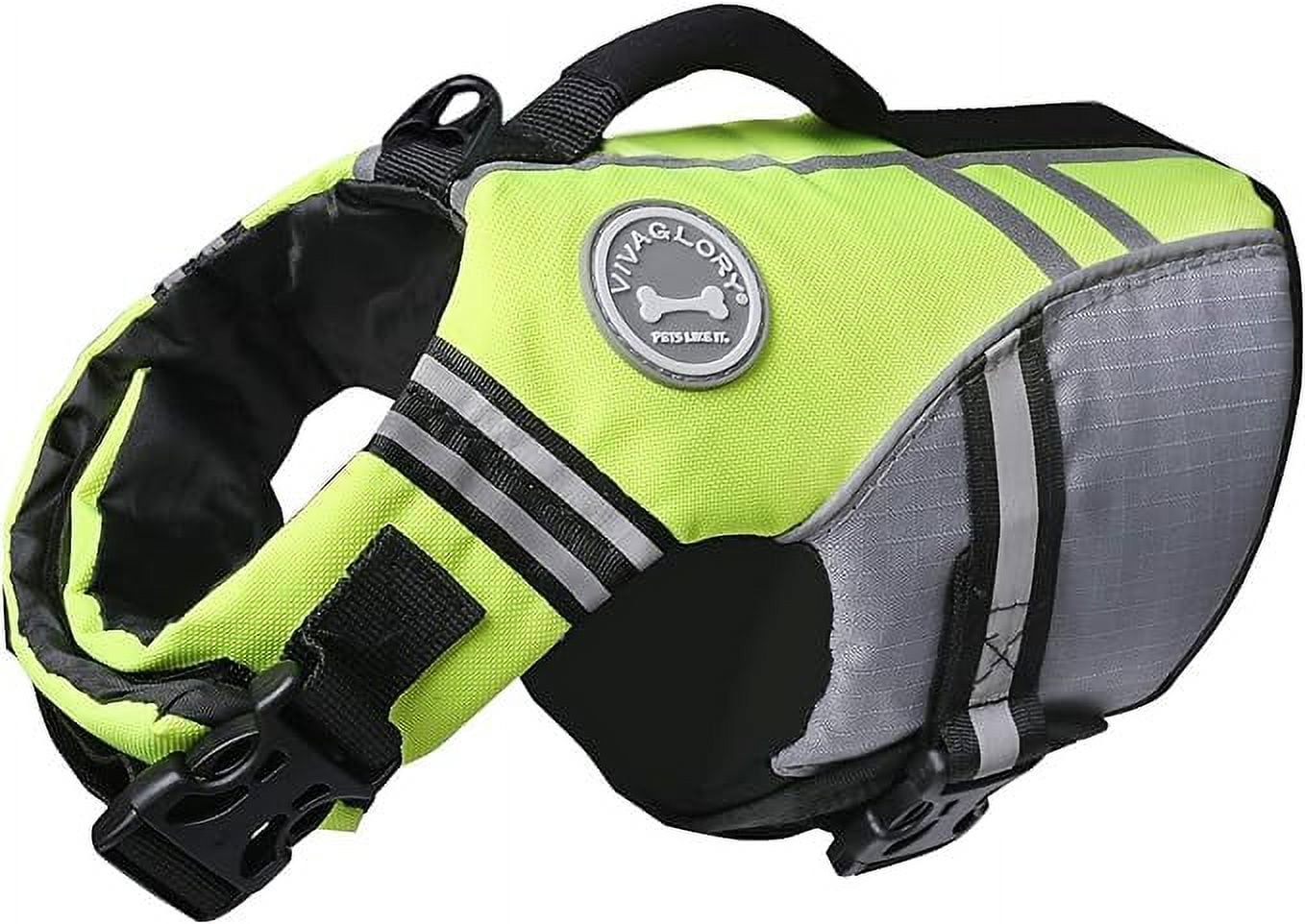 VIVAGLORY Sports Style Dog Life Jacket with Extra Flotation, Adjustable ...