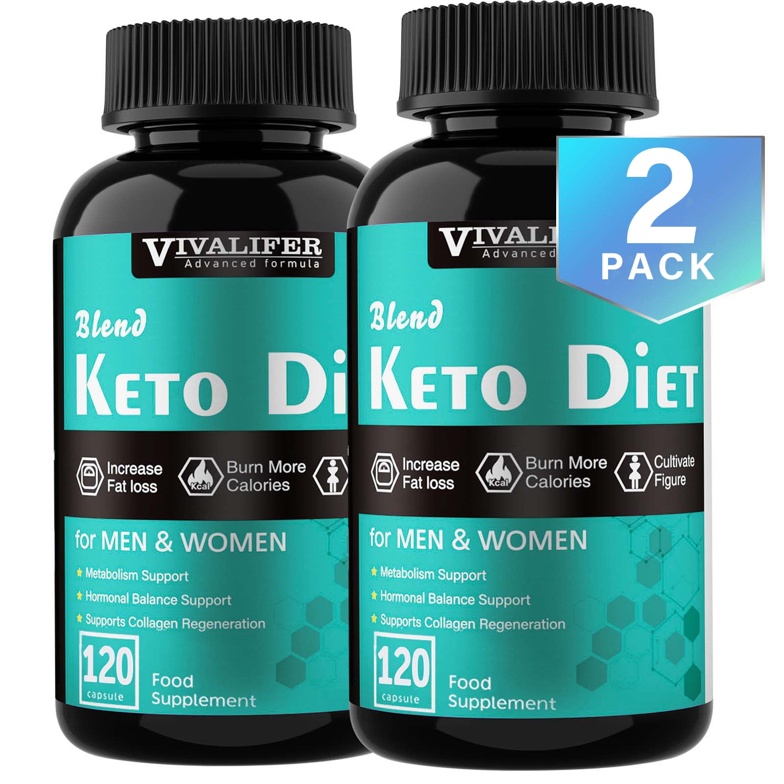 Keto Burn Weight Loss Supplement, 120 Capsules - Vegan, GMO-Free ...