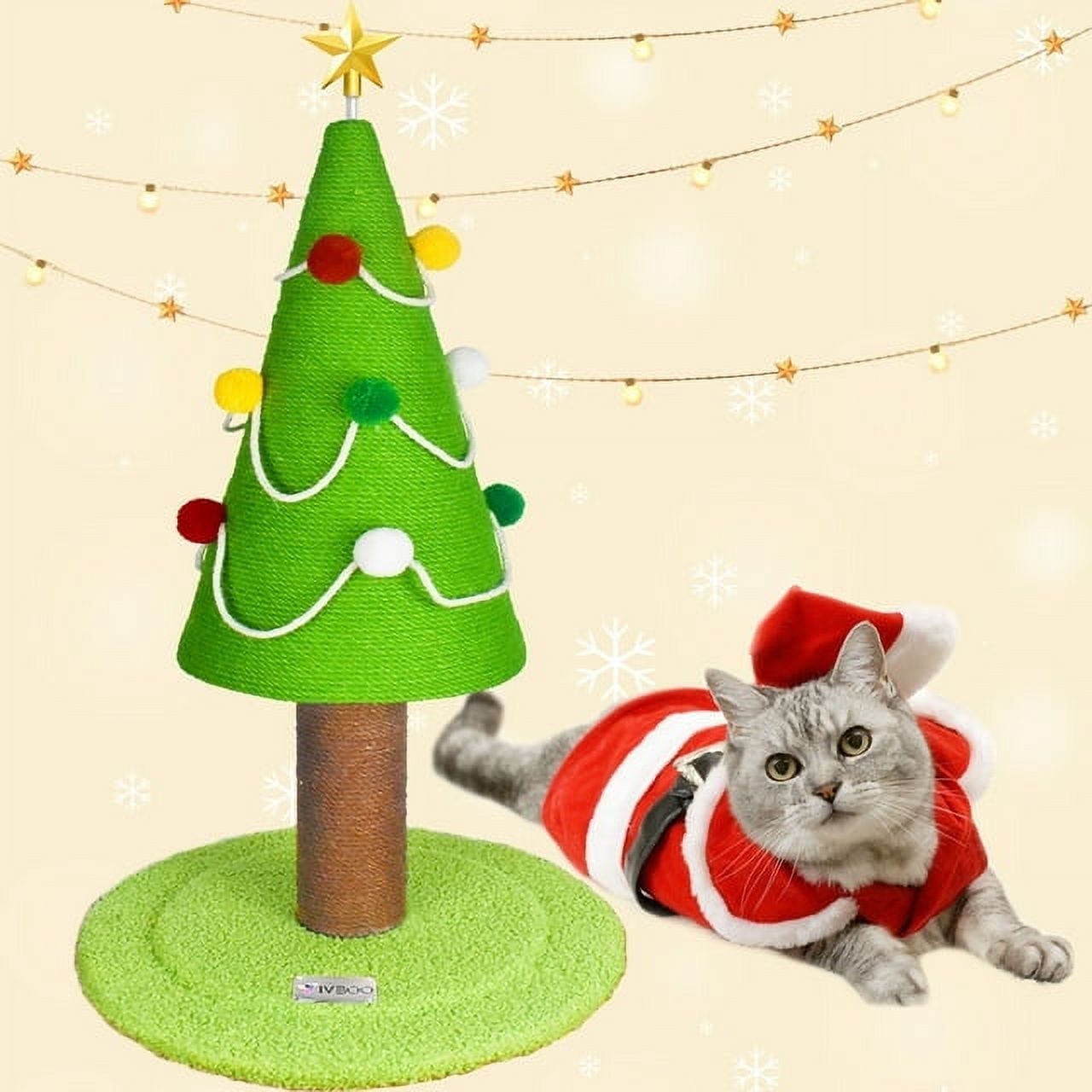 VIVBOO Interactive Cat Tree Tower Toys, 26.3 inch Christmas Tree Stand ...