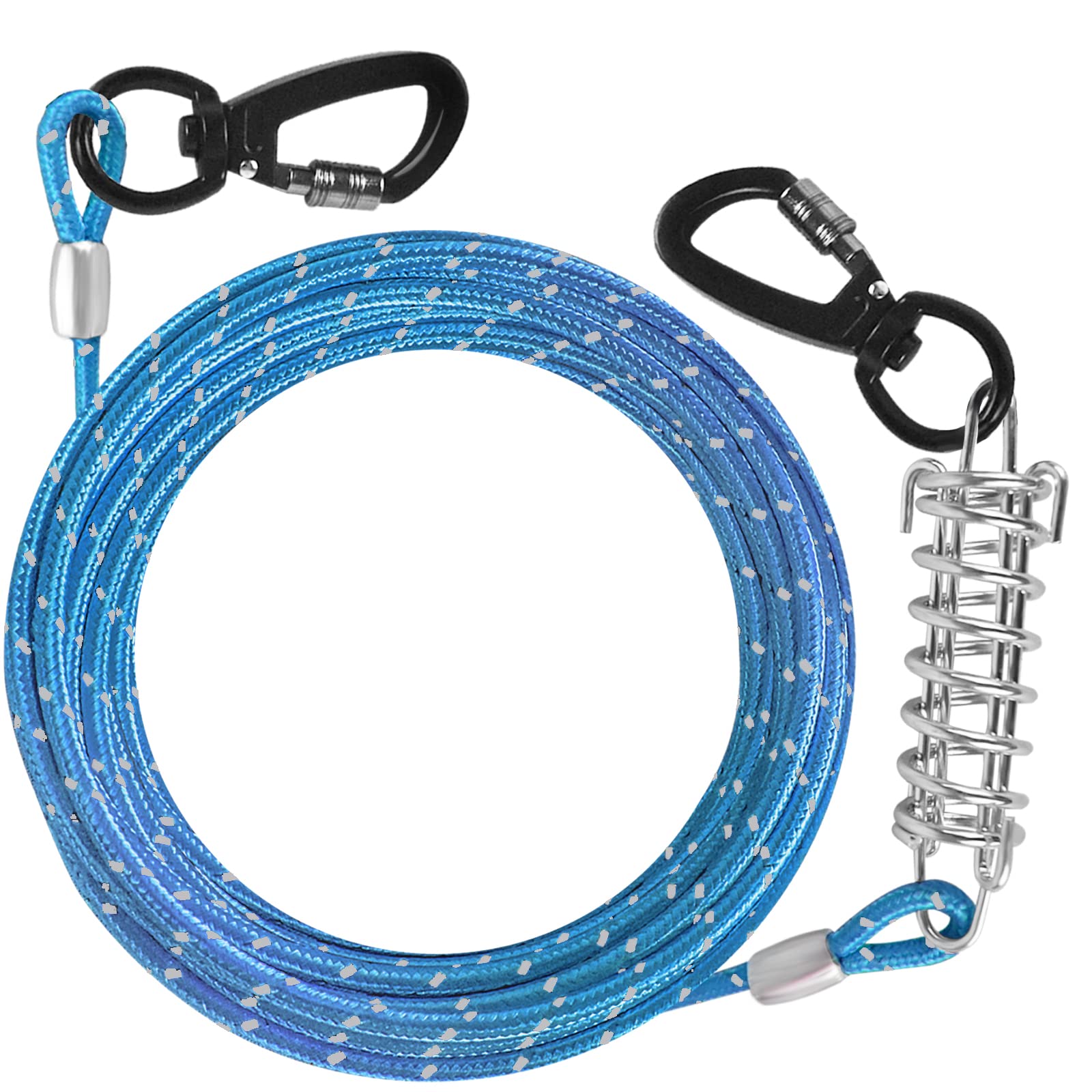 VIVBOO Dog Tie Out DMF15 Cable 10ft/15ft/20ft/30ft Runner for Yard and Outdoor with Swivel Hook ...