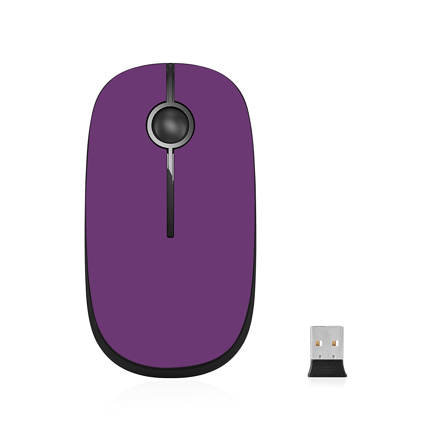 VIVEFOX 2.4G Thin Silent Mouse, Portable Computer Wireless Mouse(Purple ...