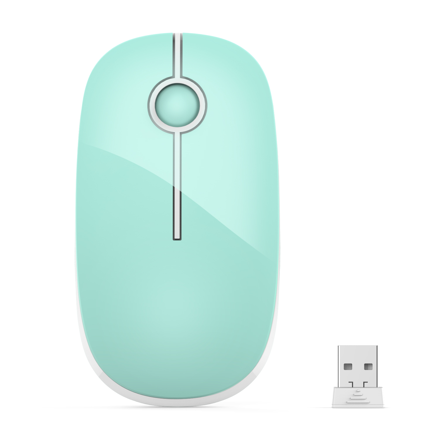 VIVEFOX 2.4G Thin Silent Mouse, Portable Computer Wireless Mouse(White ...