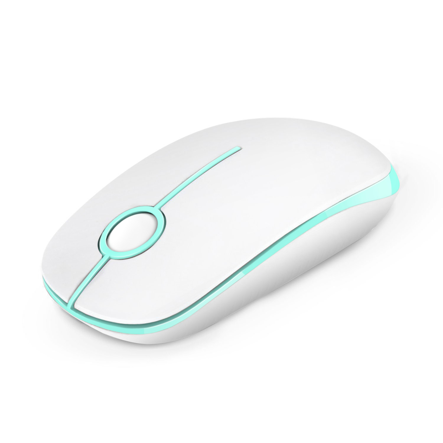 VIVEFOX 2.4G Thin Silent Mouse, Portable Computer Wireless Mouse(White ...