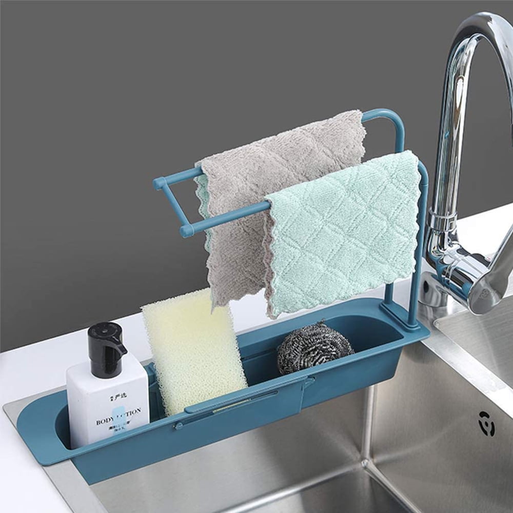 Vivefox Telescopic Sink Holder Rack Expandable Storage Drain Basket