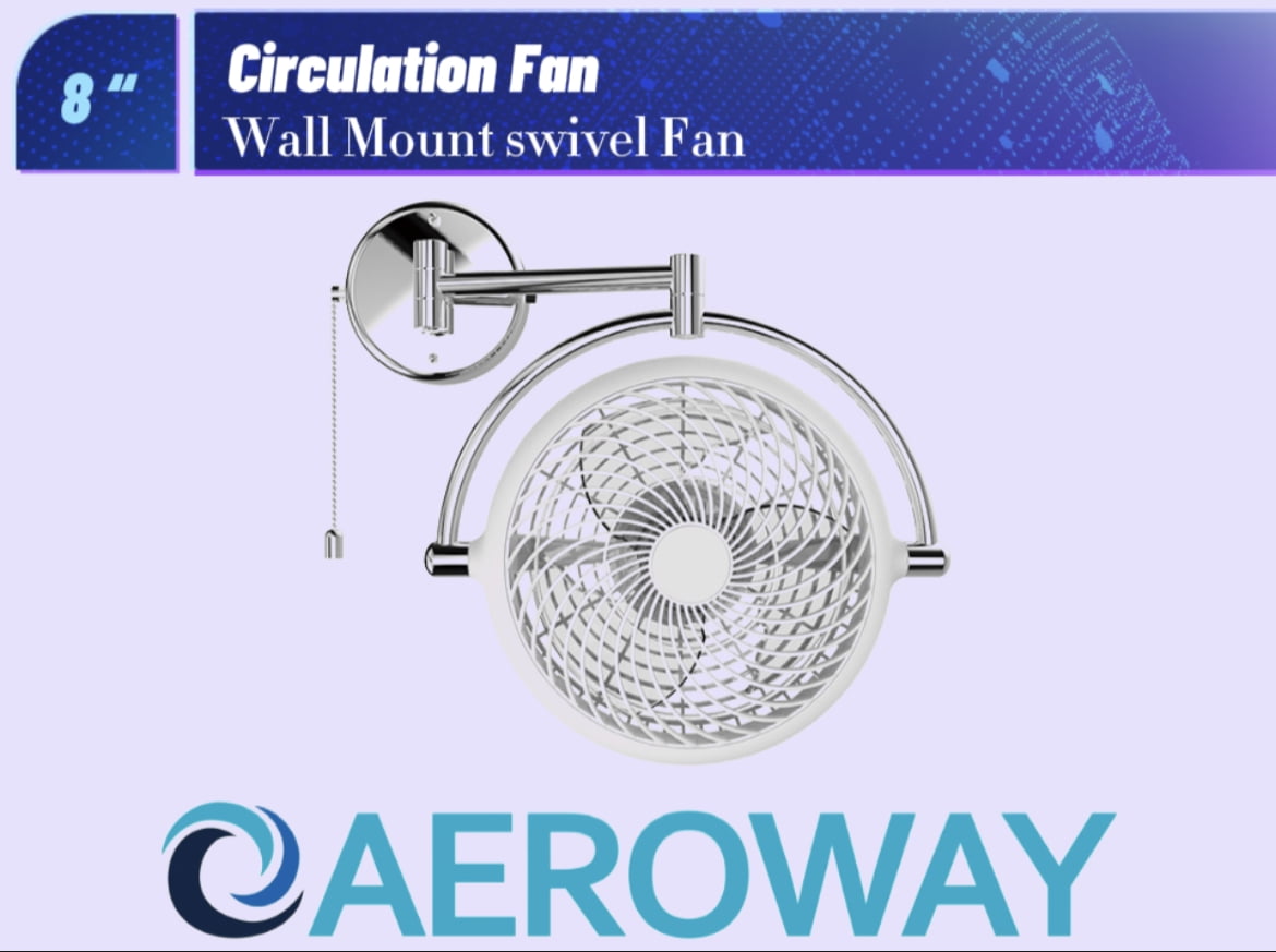 VIVI Wall Mount Swivel Fan with Folding Arm (White) ALASKA since1950 ...