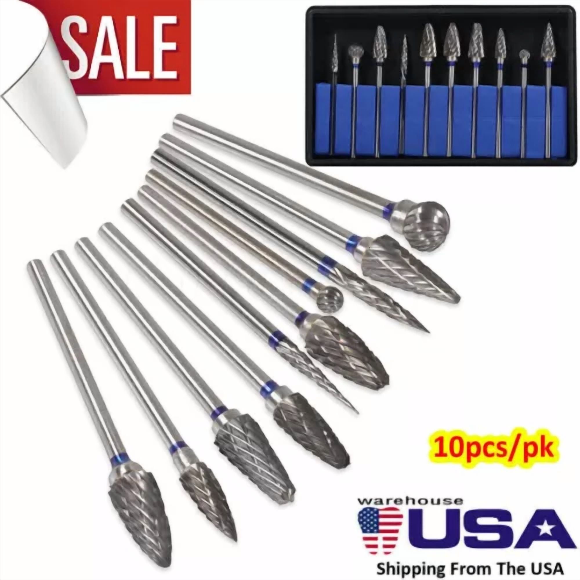 VIVIAN- 10 Pcs Hp Tungsten Steel Carbide Cutter Dental Denture Burs Lab ...
