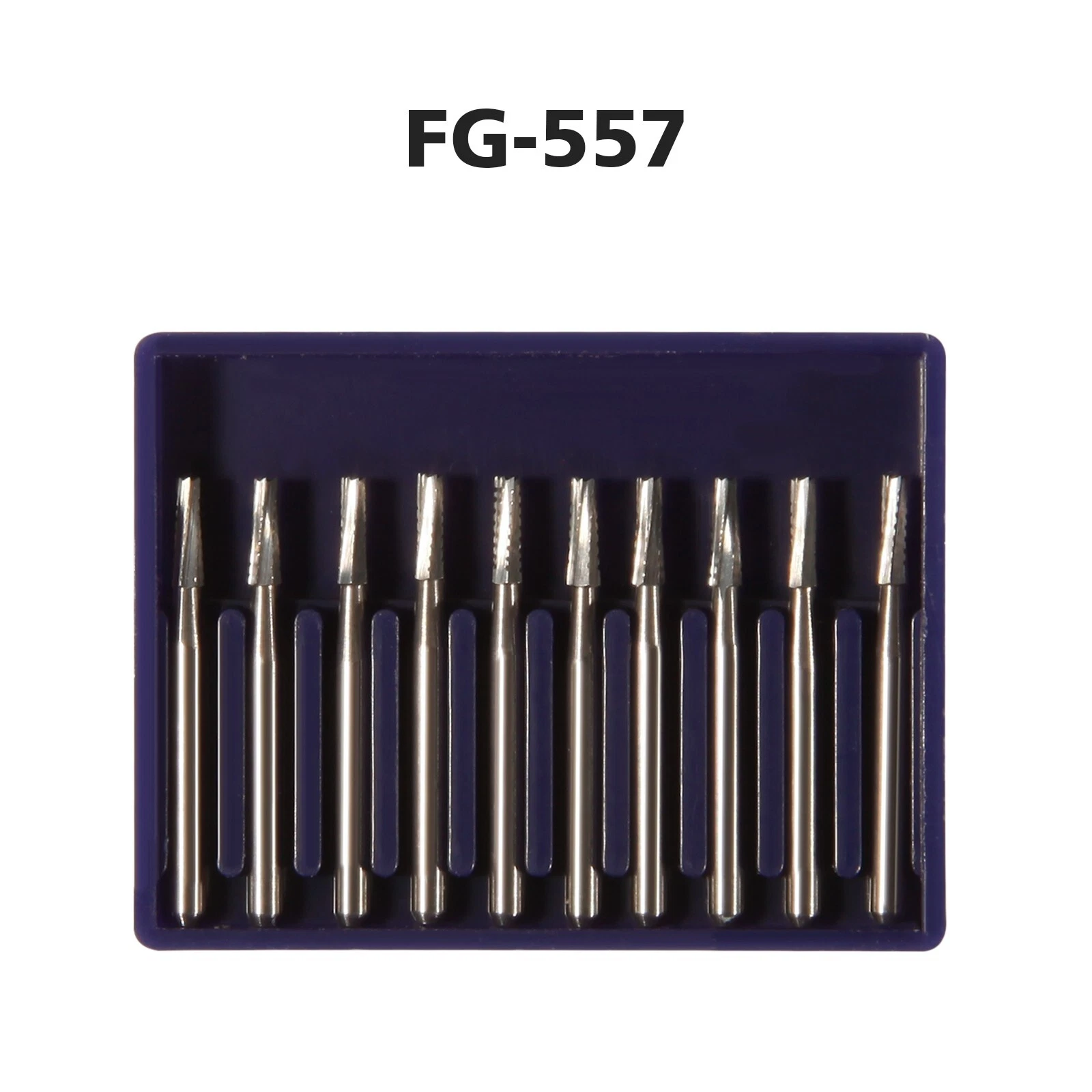 VIVIAN- 10Pcs Dental Carbide Burs Cross Cut Cylinder Fissure Fg 557 Bur ...