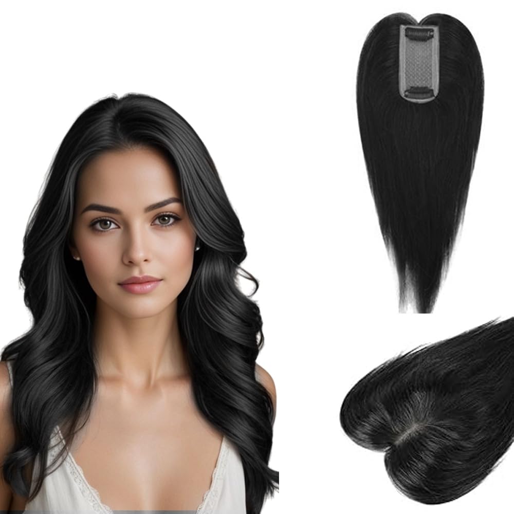 VIVIAN 2 Clip Matt Hair topper for Girls Natural Color 16 Inch Women ...