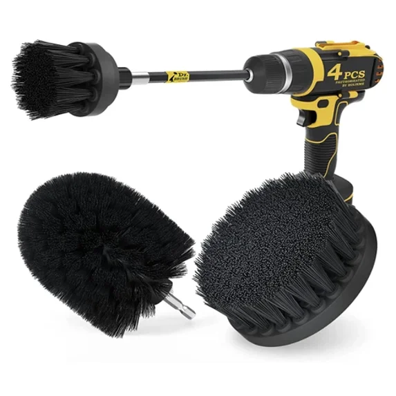 VIVIAN- 4Pack Drill Brush Power Scrubber Cleaning Brush Extended Long ...