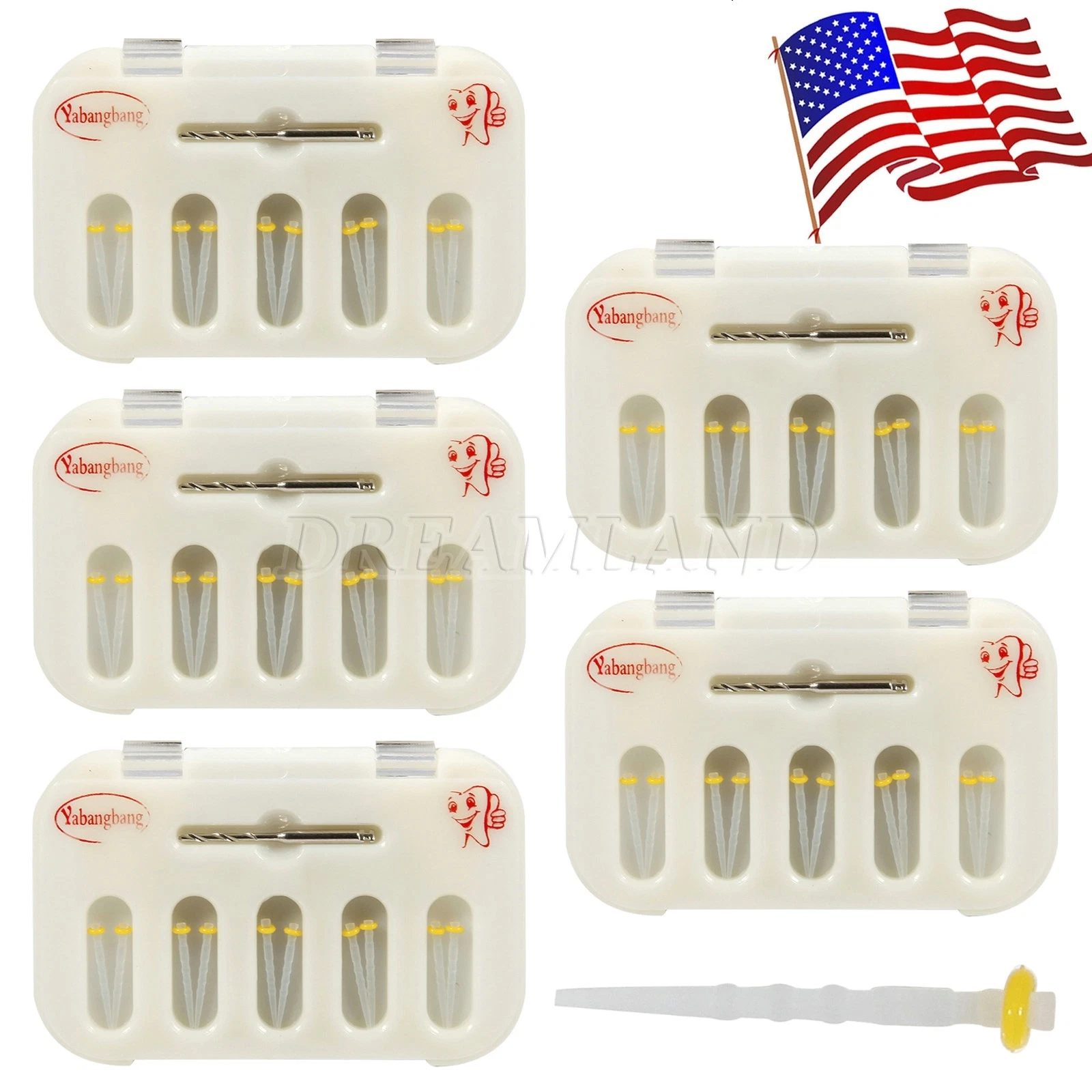 VIVIAN- 50Pcs Usa Dental Fiber Post Resin Post Screw Thread Quartz & 5 ...