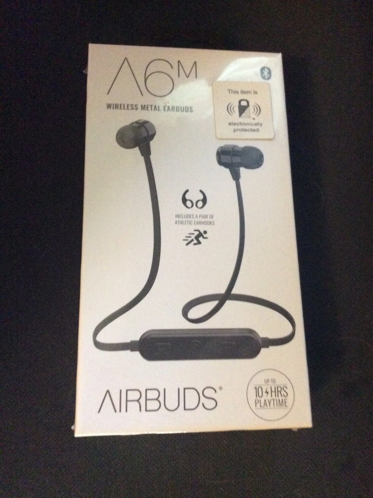VIVIAN- A6M Airbuds Bluetooth Wireless Metal Earbuds W/ Athletic Ear ...