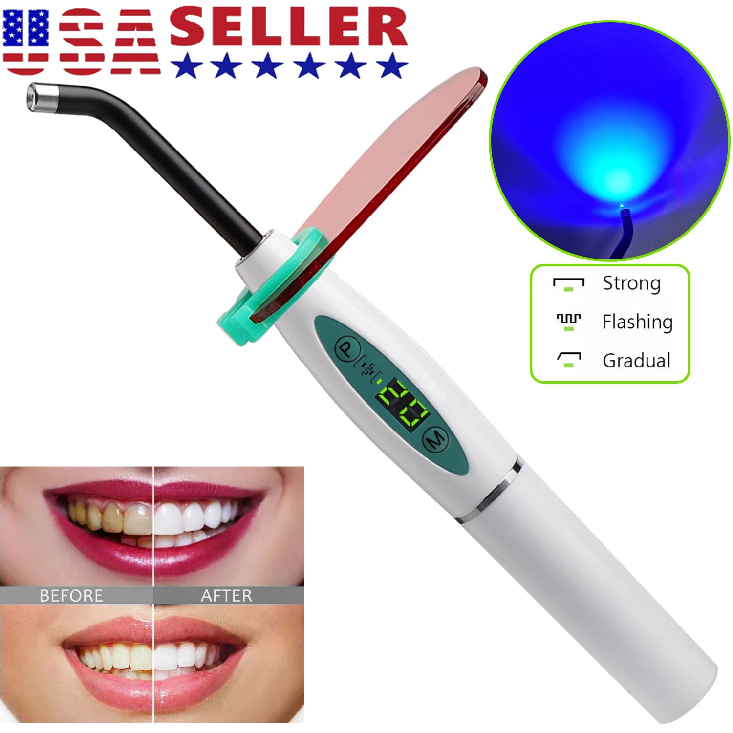 VIVIAN- Dental Wireless Cordless Led Cure Curing Light Lamp 2000Mw 5W ...