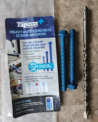 FABLE- Sds Plus 3/8" X 8" Concrete Hammer Drill Bit & 2 Tapcon 4 ...
