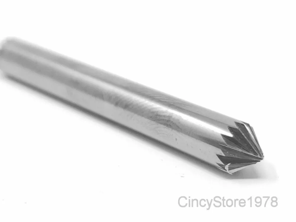 VIVIAN- Sk1S Cone 90 Degree Carbide Burr Bur Tool Die Grinder Bit 1/4 ...